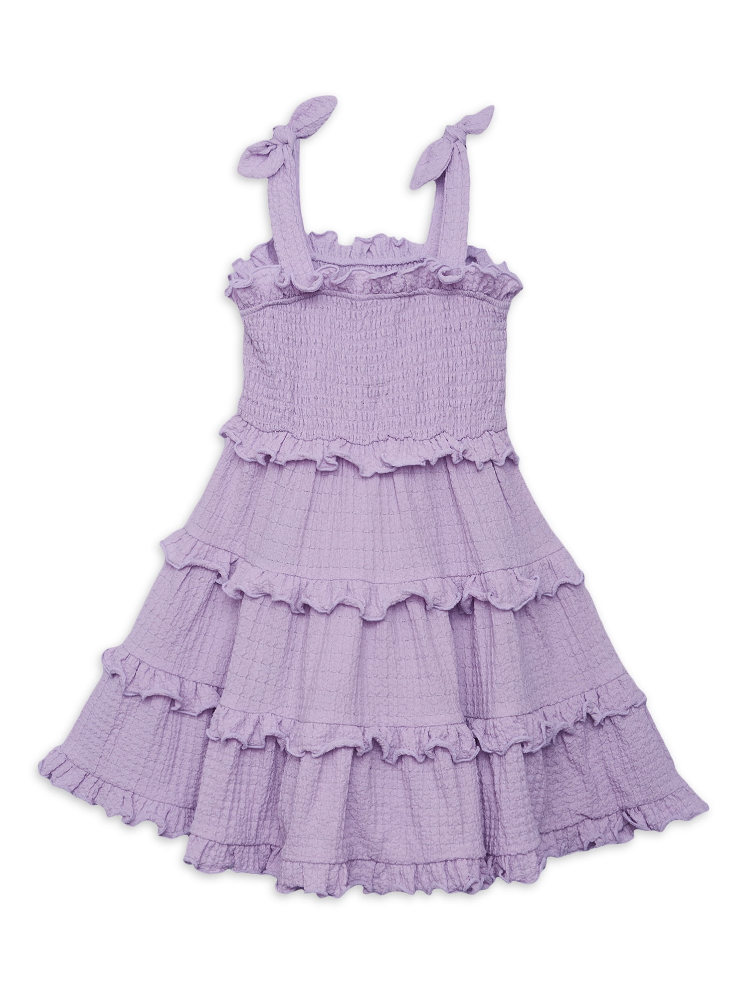 Planet Gold Toddler & Girls Summer Sleeveless Tiered Dress with Tie ...