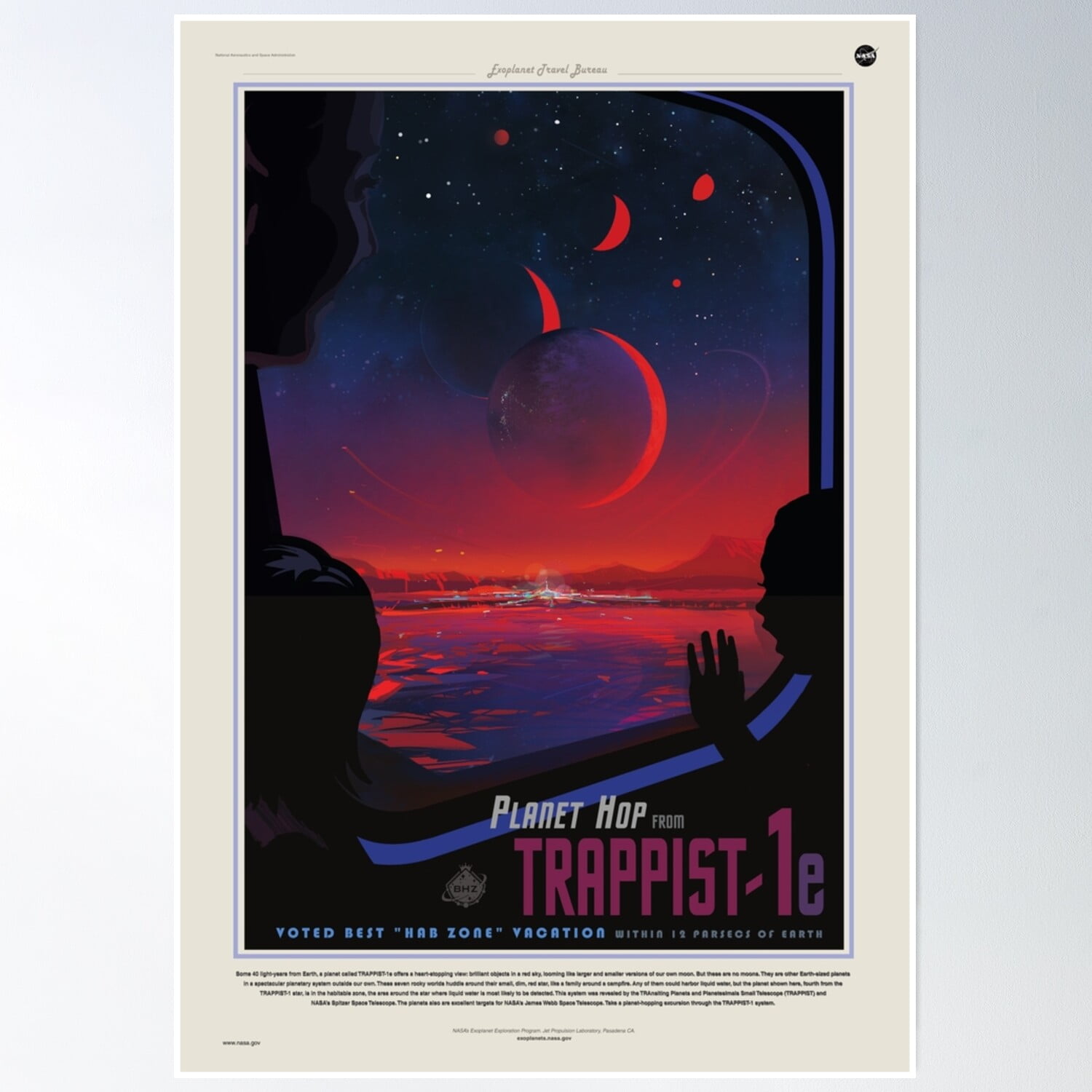 Planet Hop From Trappist-1E Poster Wall Art, Modern Wall Decor, 24x36 ...