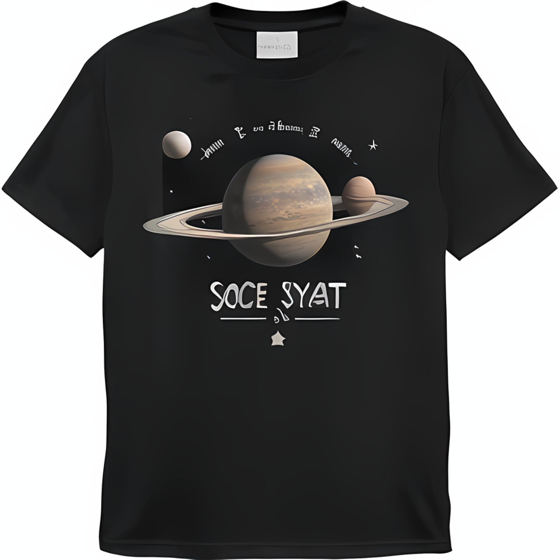 Planet Illustration Black T-Shirt SOCE Identification - Walmart.com