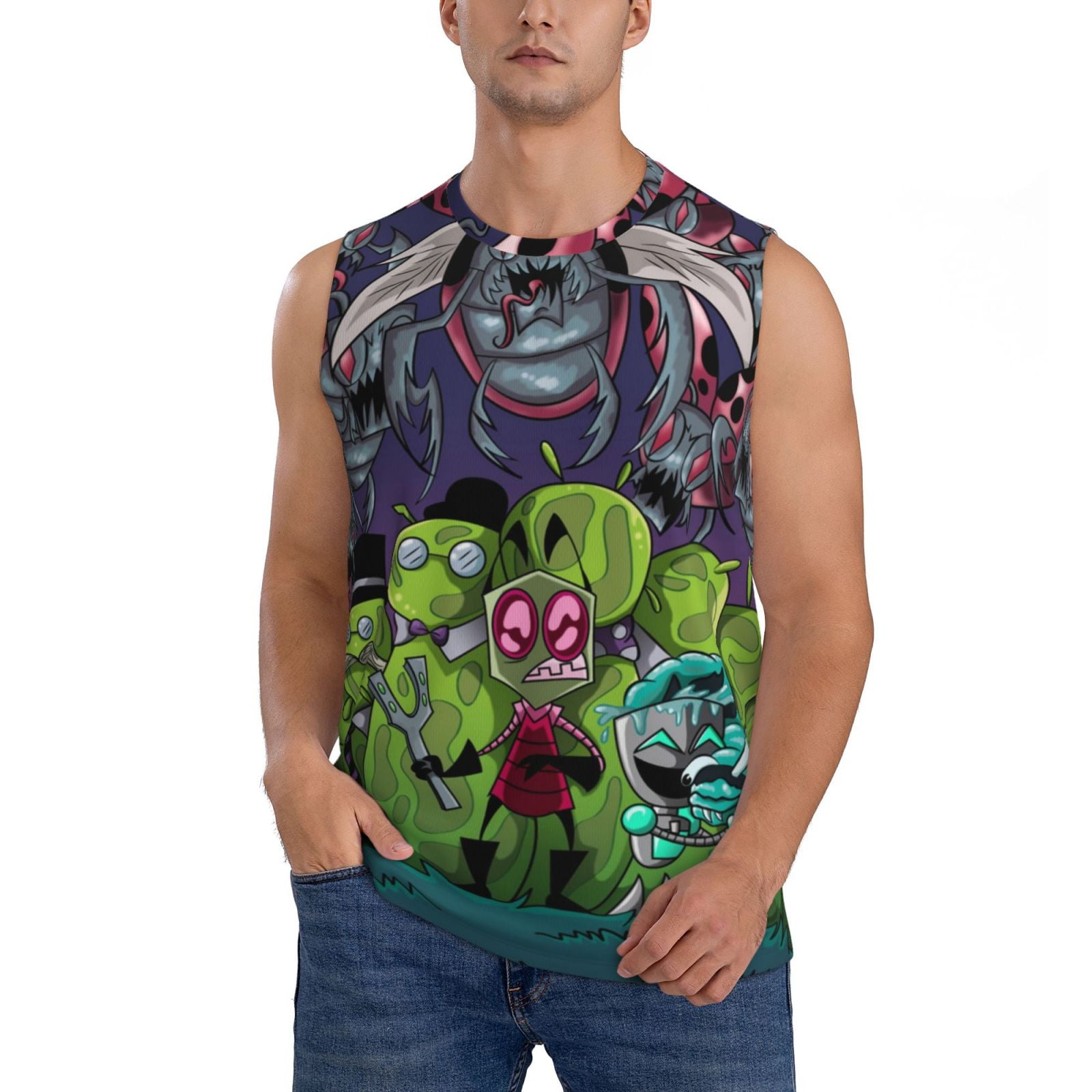 Planet Invader Zim Men's Tank Top Lightweight Summer Sleeveless Tee ...