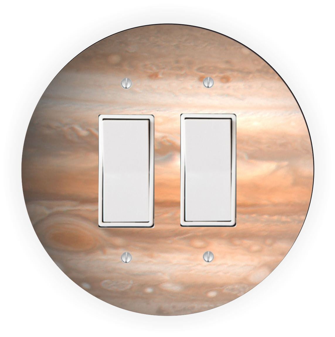 Planet Jupiter Design - Round Light Switch Plate Cover - Double Rocker ...