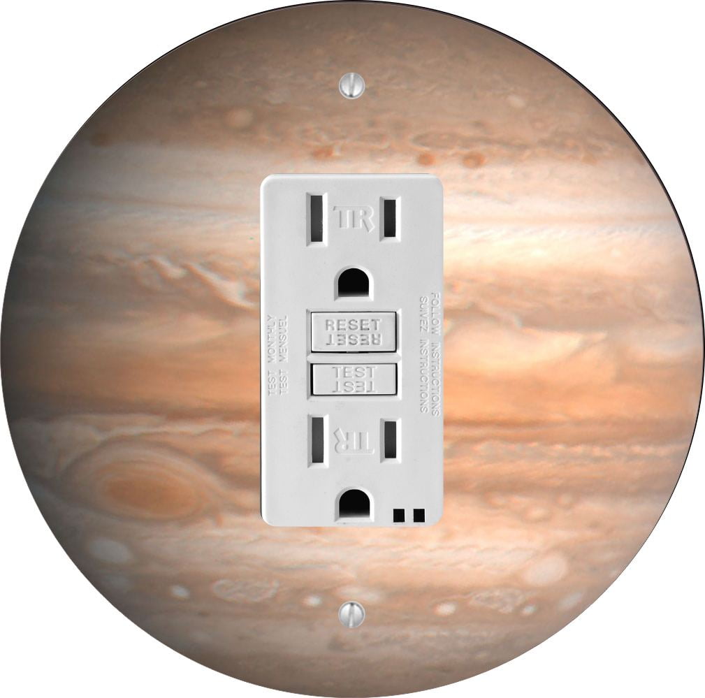 Planet Jupiter Design - Round Light Switch Plate Cover - GFI - Walmart.com