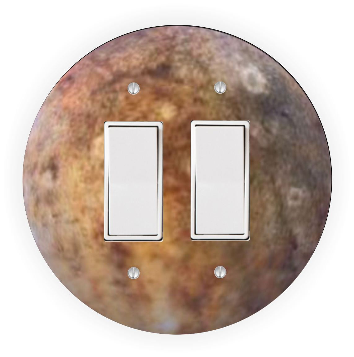 Planet Mars Design - Round Light Switch Plate Cover - Double Rocker ...