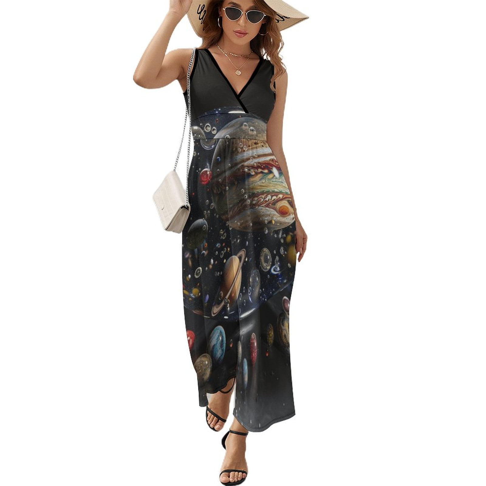 Planet Mars Mercury Jupiter Art Sleeveless Dress Women's Summer Suit Dresses for Women 2025 ...