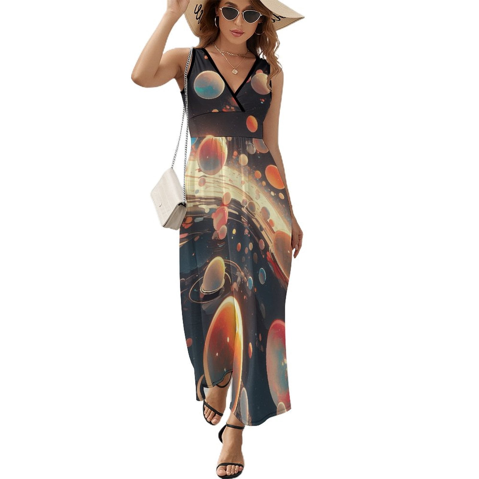 Planet Mars Mercury Jupiter Art Sleeveless Dress Women's Summer Suit ...