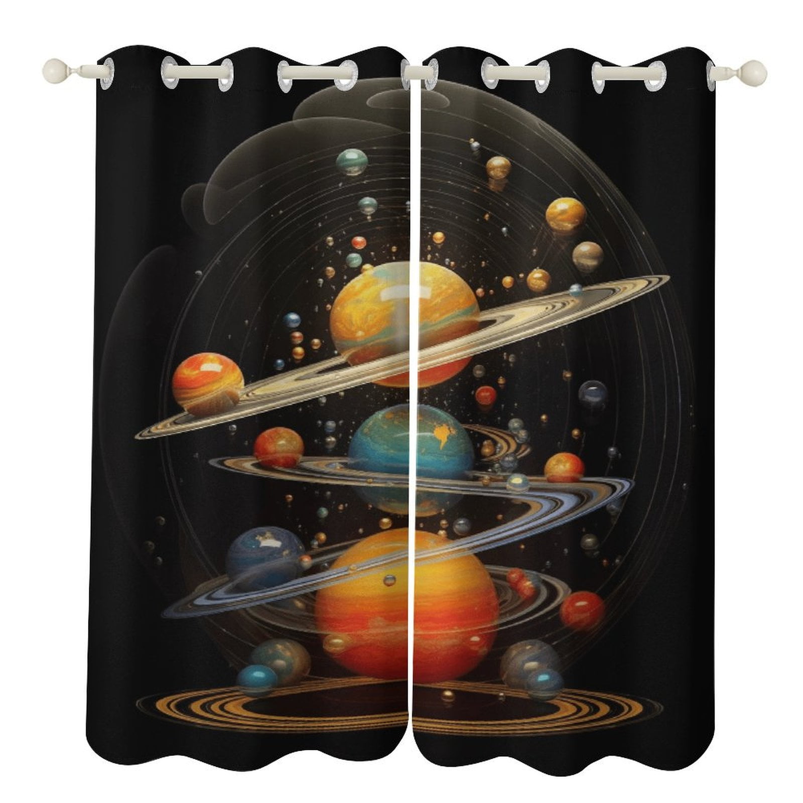 Planet Mars Mercury Jupiter Curtains Aesthetic Envrionmental Friendly ...
