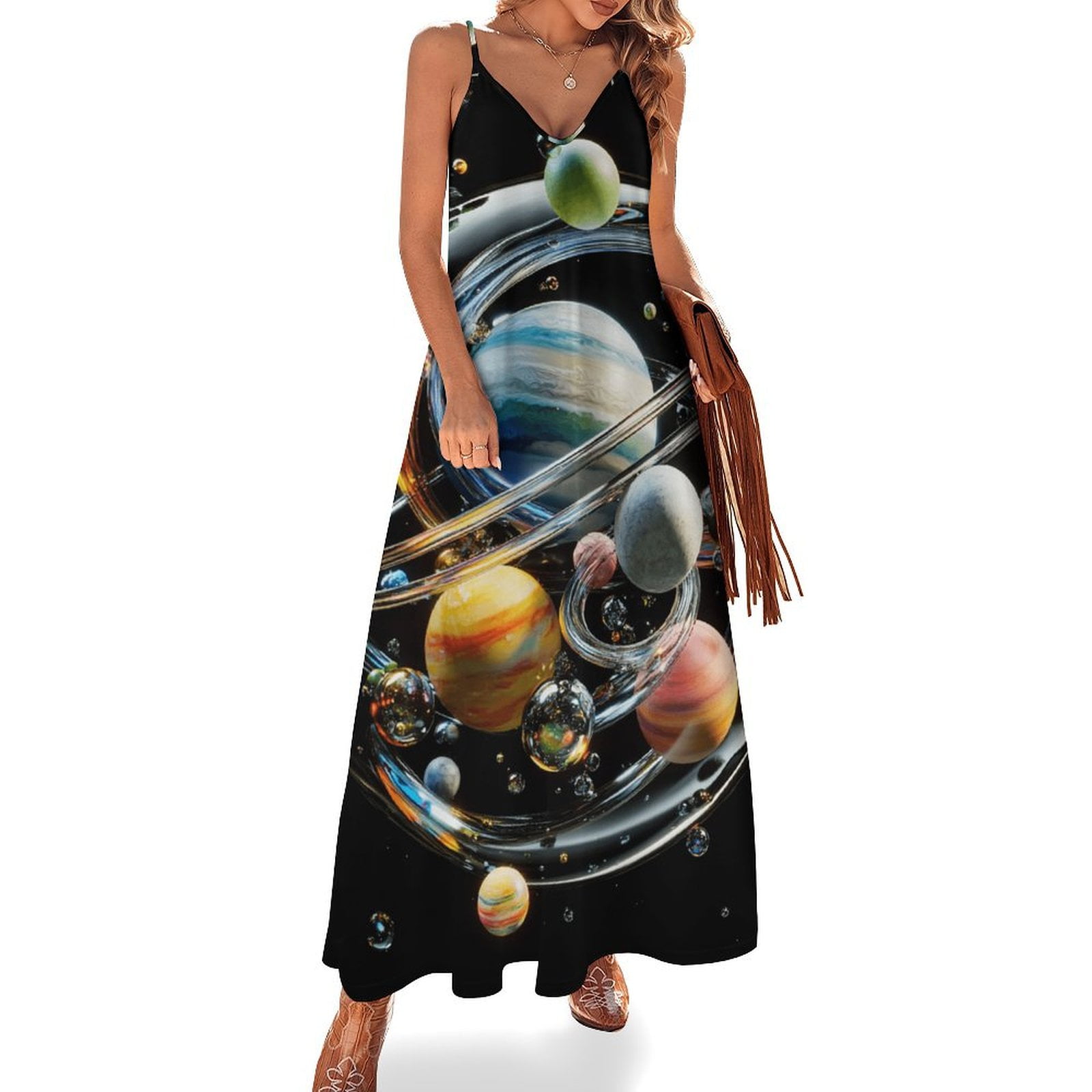 Planet Mars Mercury Jupiter Fine Art Sleeveless Dress Summer Dress Woman 2025 - Walmart.com