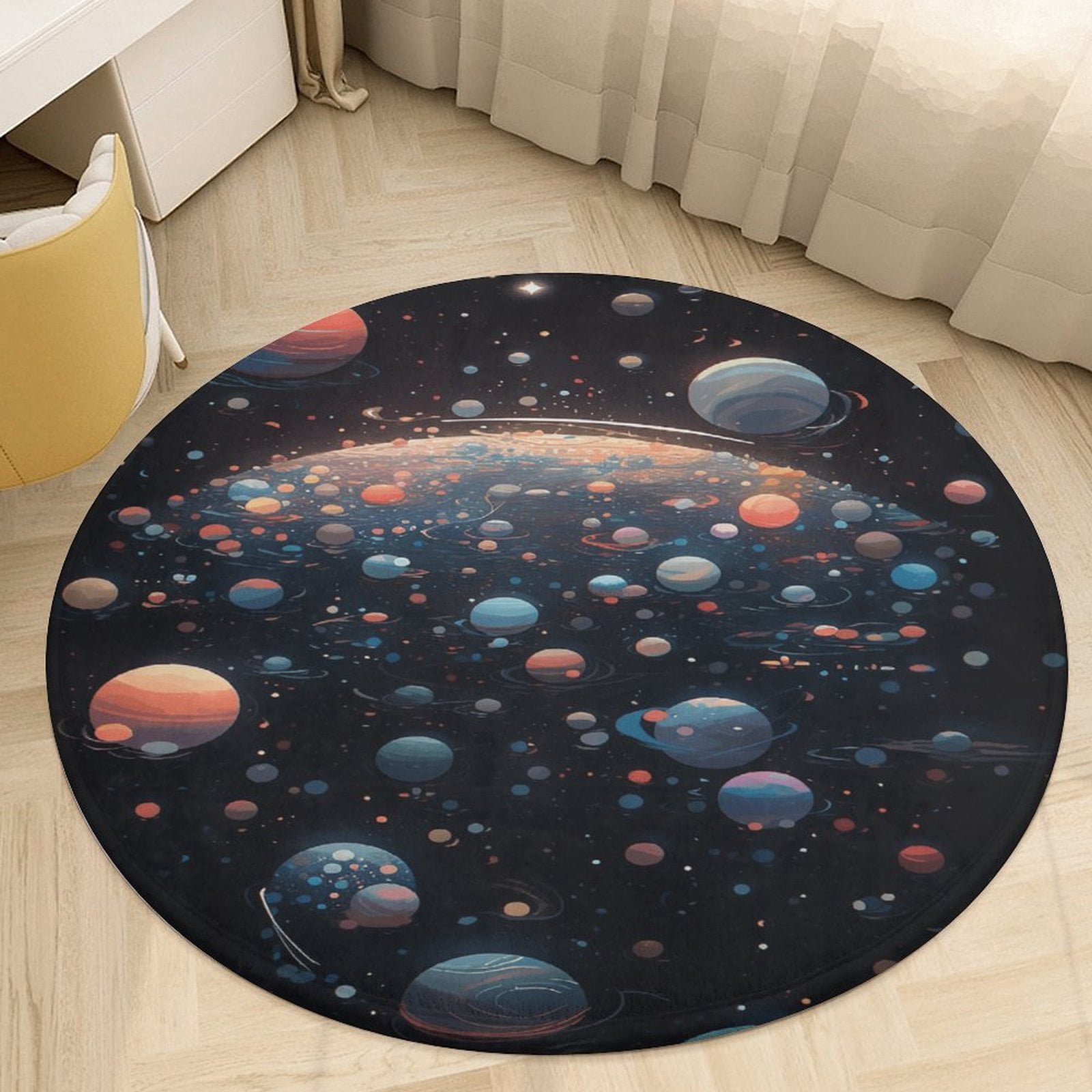 Planet Mars Mercury Jupiter Round Rugs -Washable Non-Slip Small Round ...