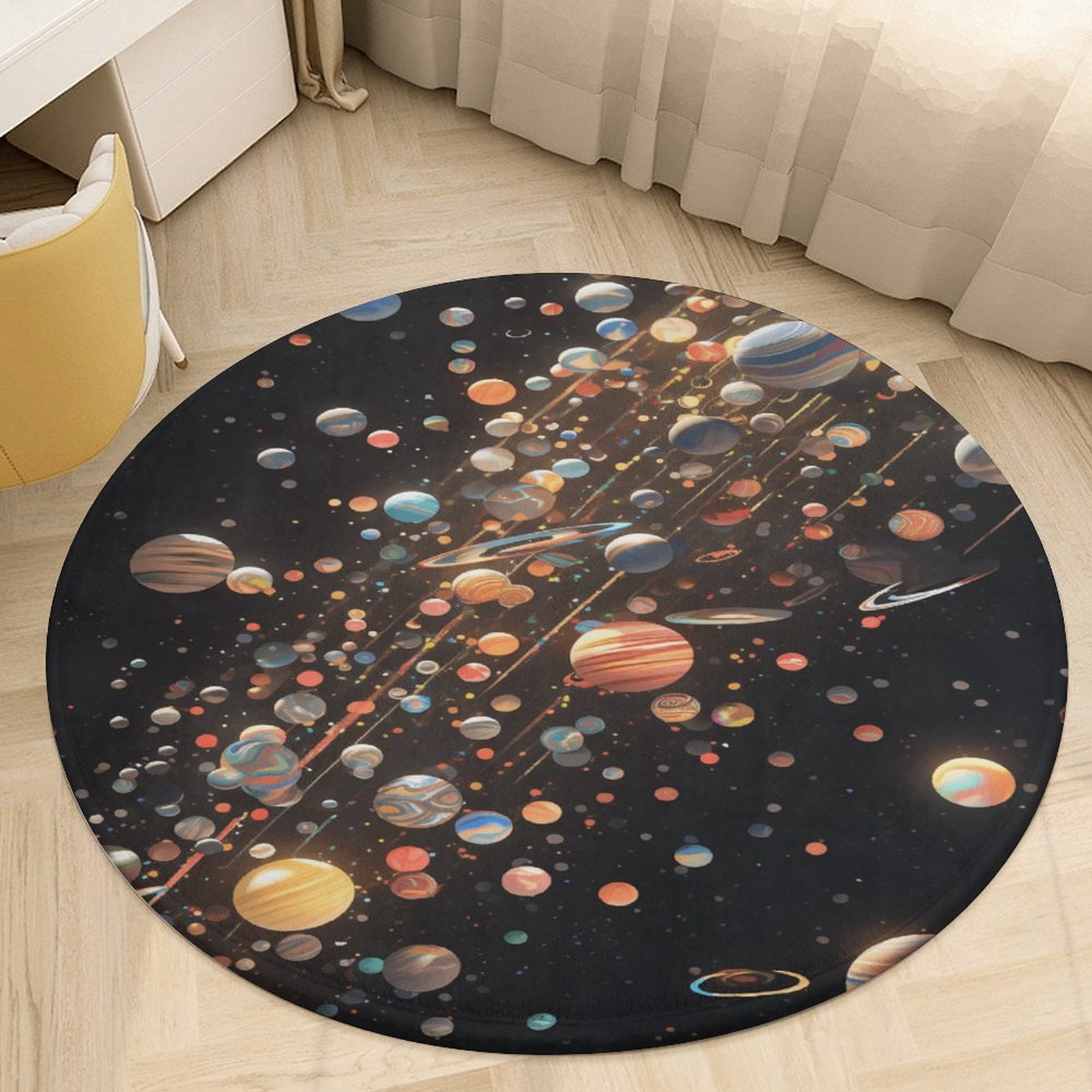 Planet Mars Mercury Jupiter Round Rugs -Washable Non-Slip Small Round ...