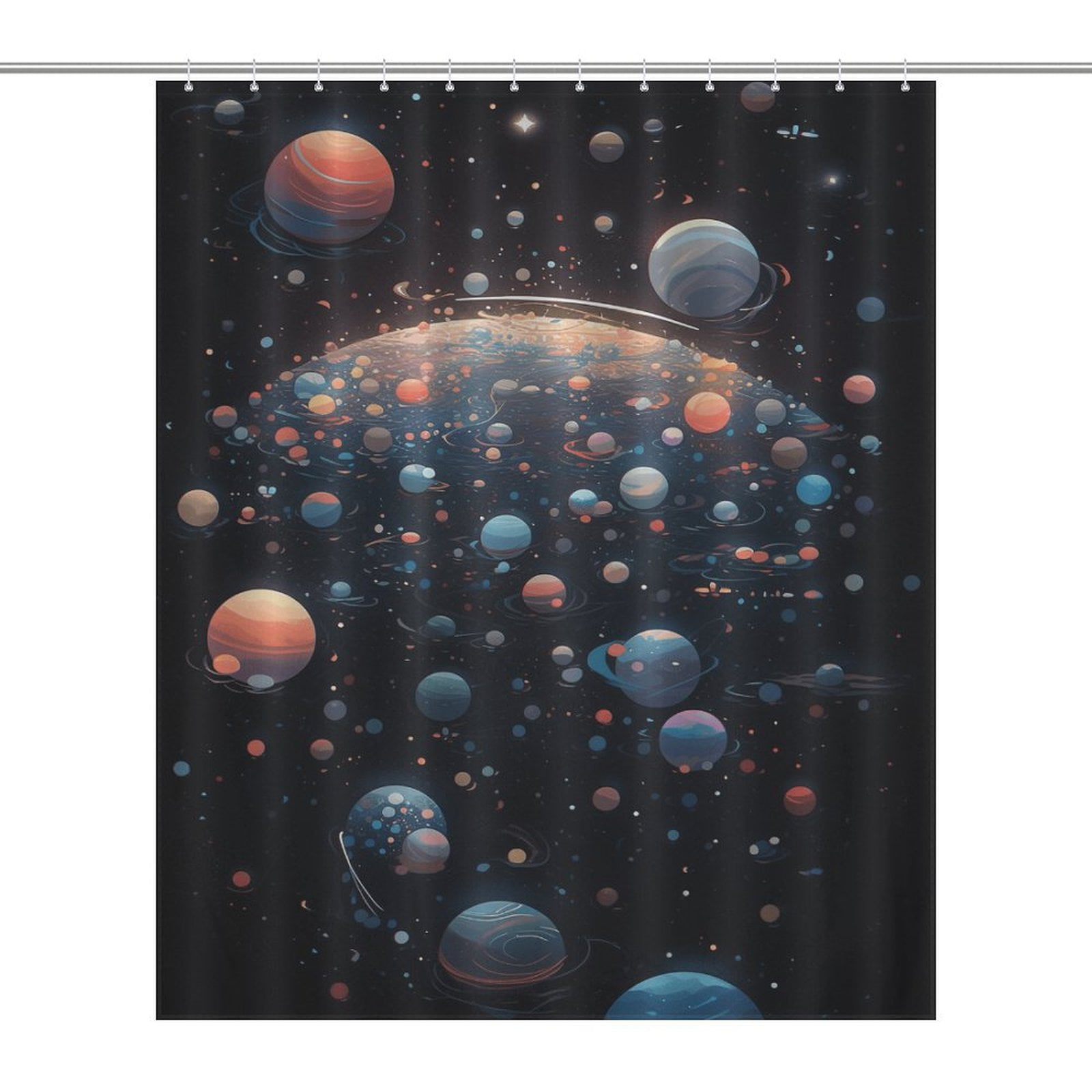 Planet Mars Mercury Jupiter Shower Curtain Cloth Fabric Bathroom Decor ...