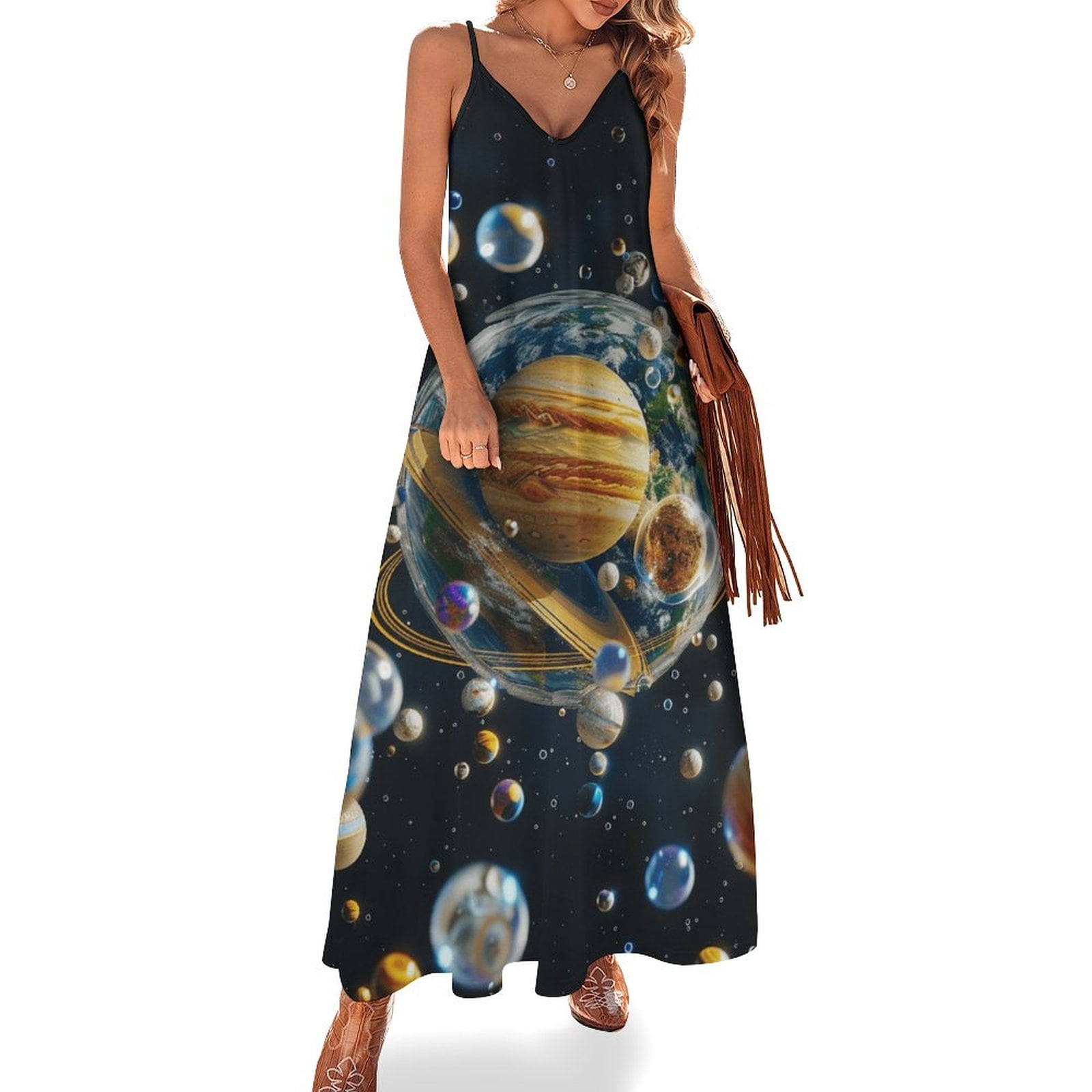 Planet Mars Mercury Jupiter Sleeveless Dress Women's Luxury Party Dress ...