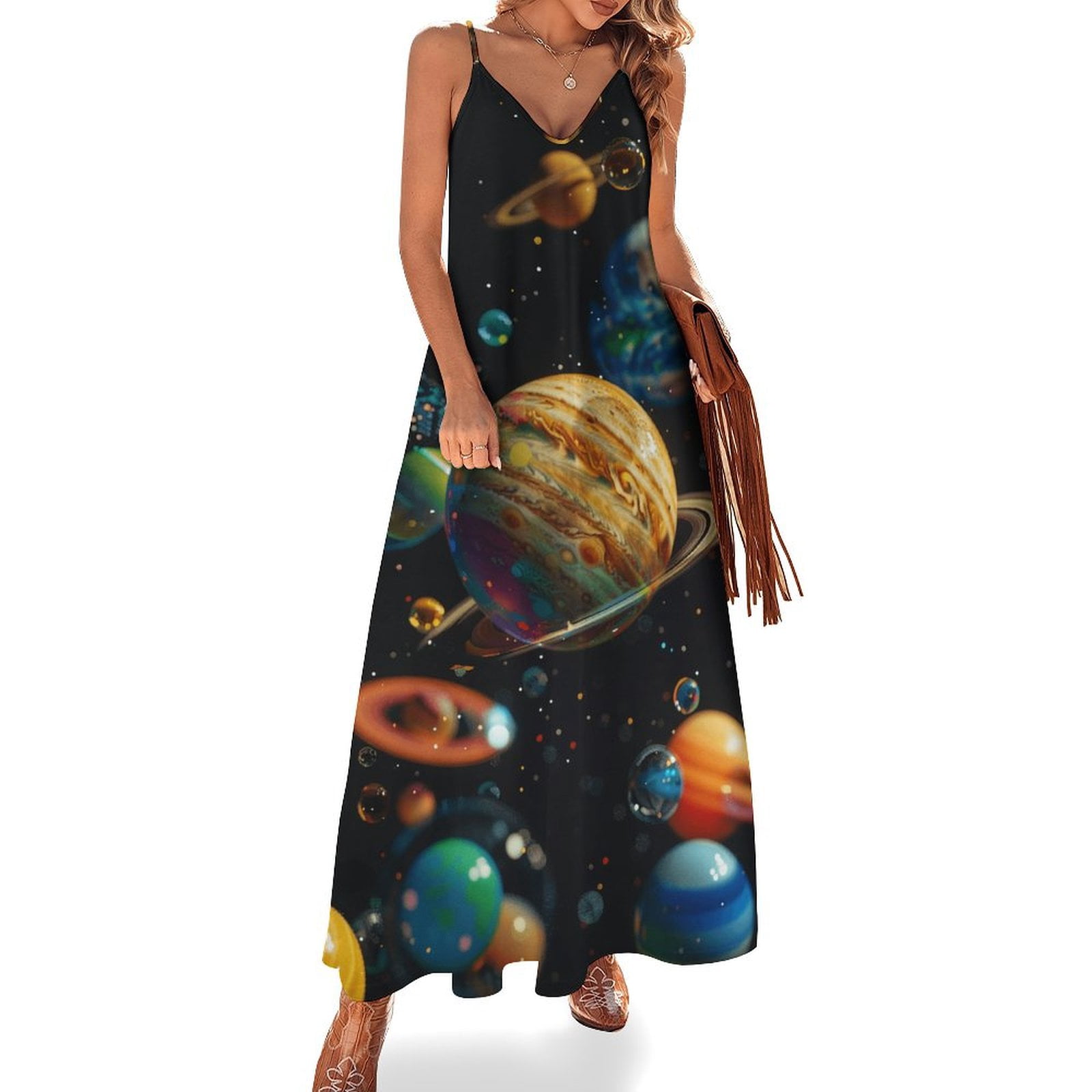 Planet Mars Mercury Jupiter Sleeveless Dress Women's Luxury Party Dress ...