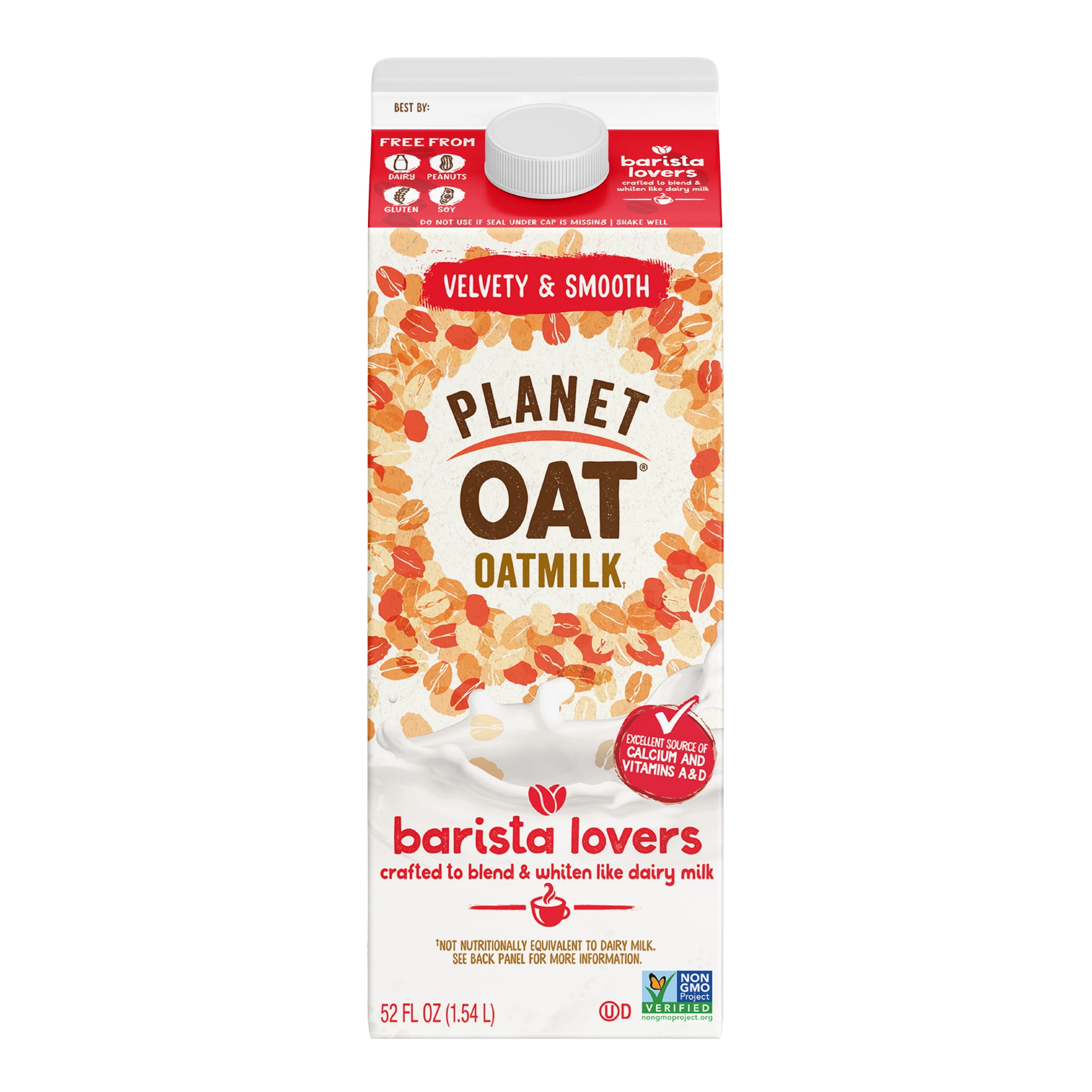 Planet Oat Oat Milk Velvety Smooth Barista Non-GMO 52 fl oz Dairy-Free Plant-Based - Walmart.com
