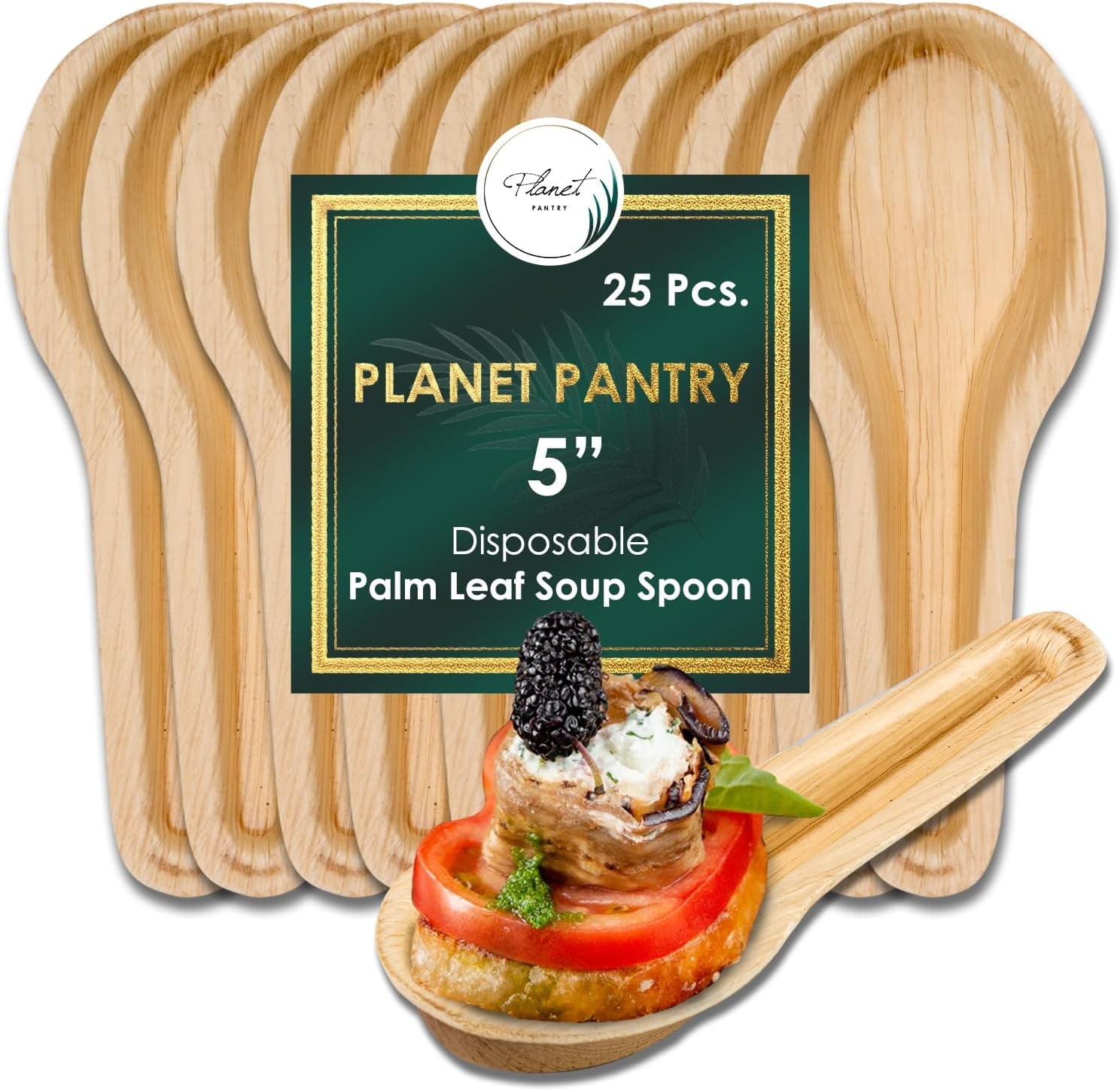 Planet Pantry Disposable Palm Leaf Soup Spoon Compostable Eco-Friendly ...