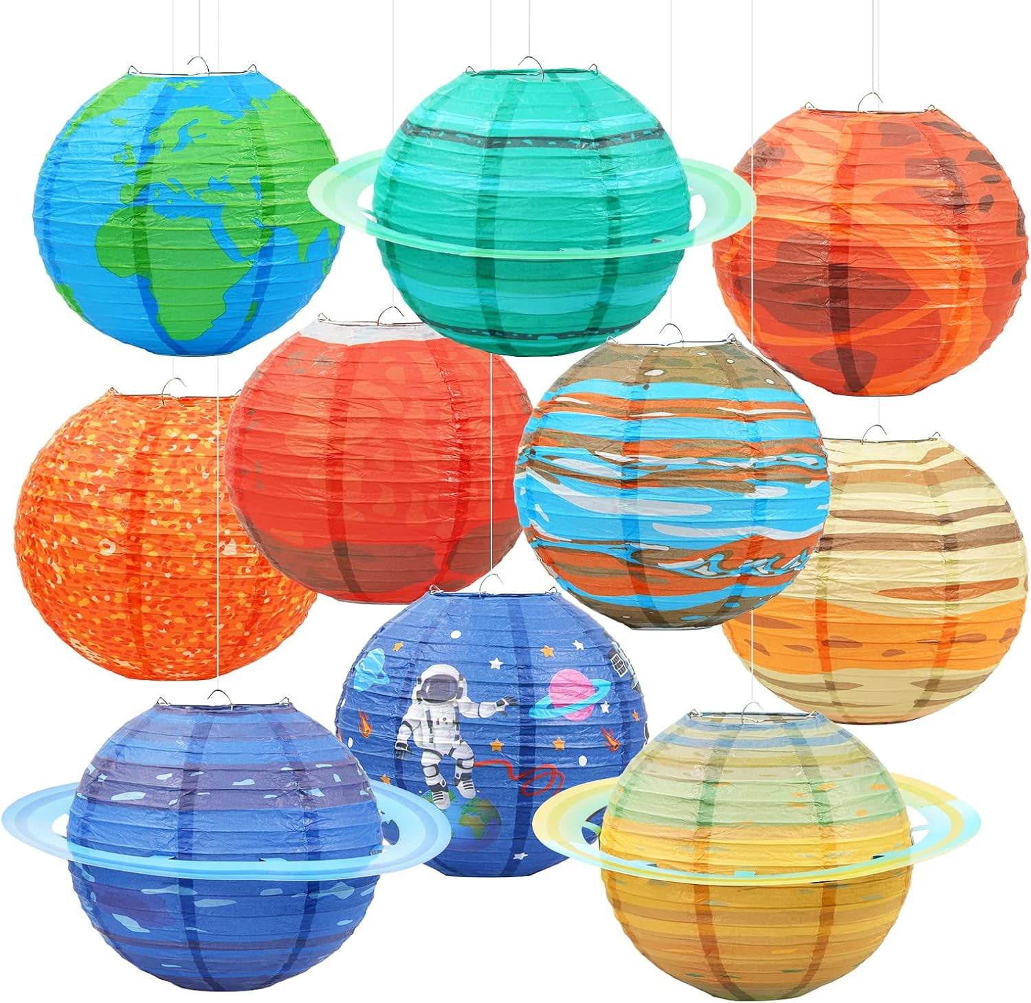 Planet Paper Lanterns, 10 PCS Outer Space Party Decorations, Solar ...