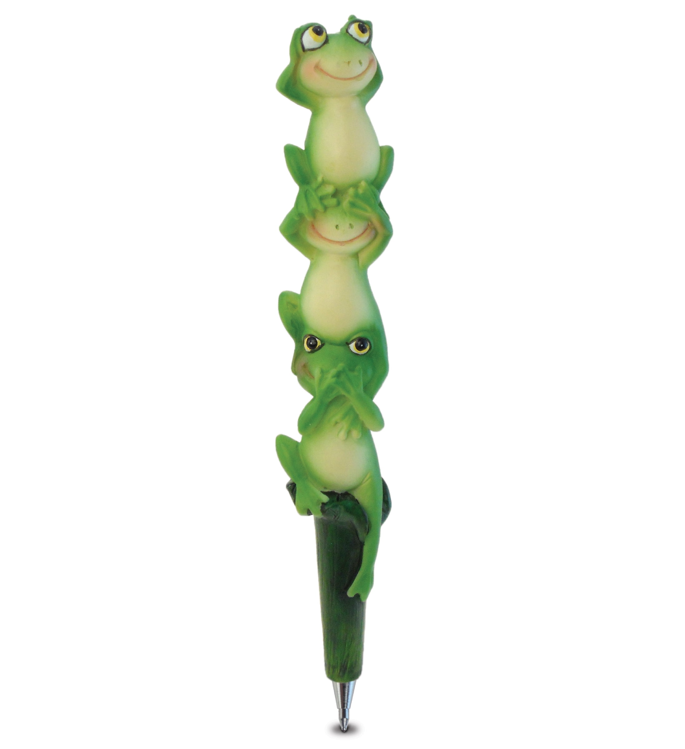 Planet Pens Three Wise Frogs Green Resin Novelty Ball Point Pen ...