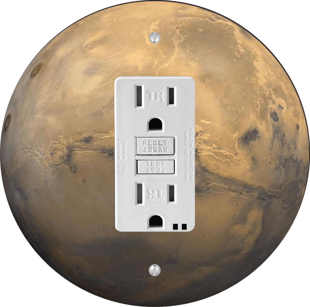 Planet Pluto Design - Round Light Switch Plate Cover - GFI - Walmart.com