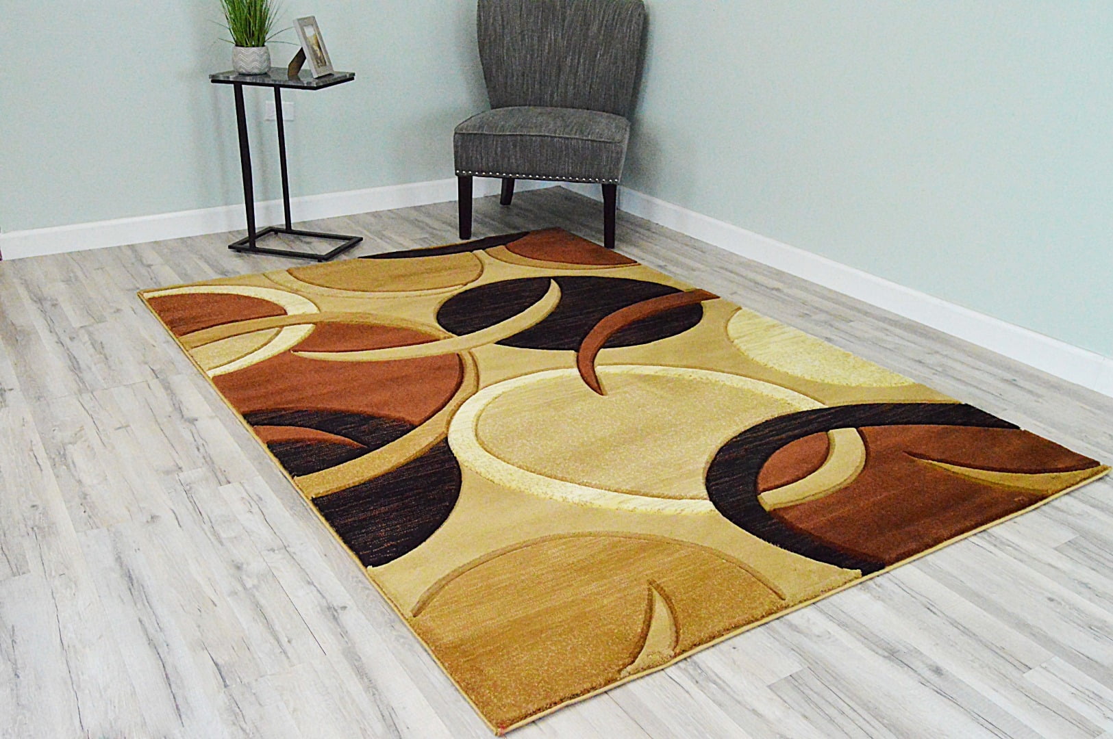 Planet Rugs Premium 3D Thick Abstract Indoor Area Rug 1062 Brown 7'9 ...