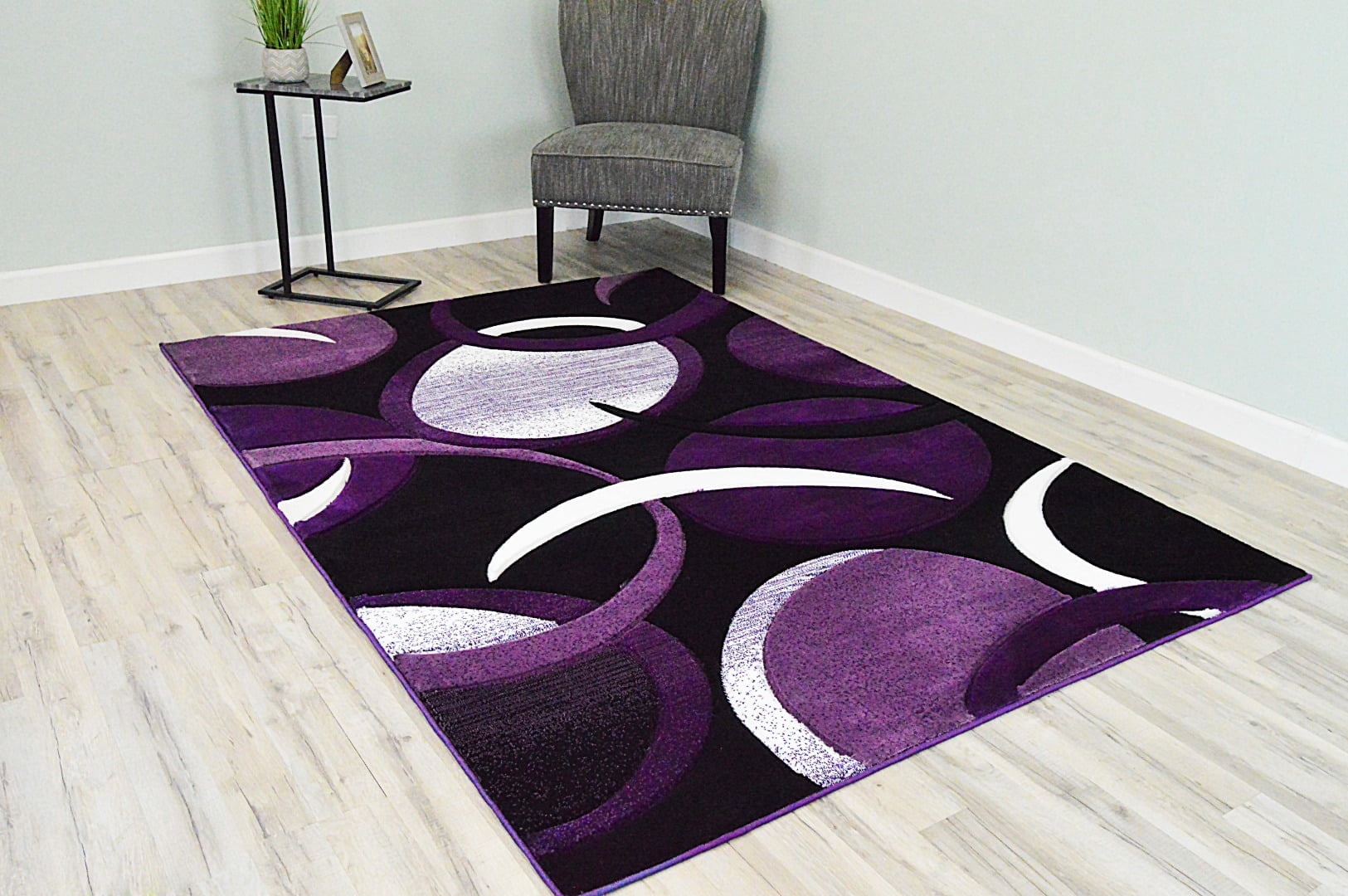 Planet Rugs Premium 3D Thick Abstract Indoor Area Rug 1062 Purple 5'3 ...
