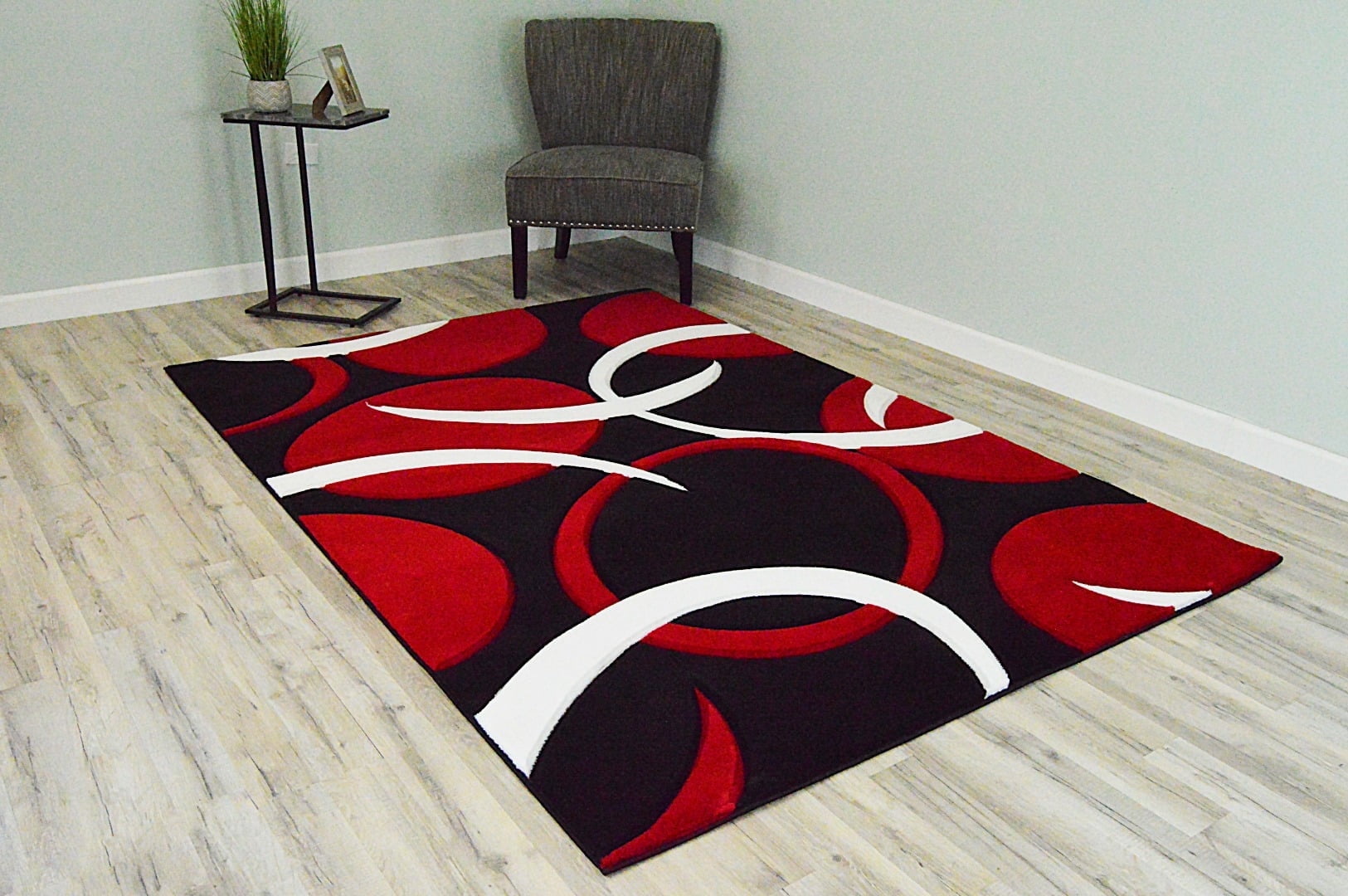 Planet Rugs Premium 3D Thick Abstract Indoor Area Rug 1062 Red 2'7'' X ...