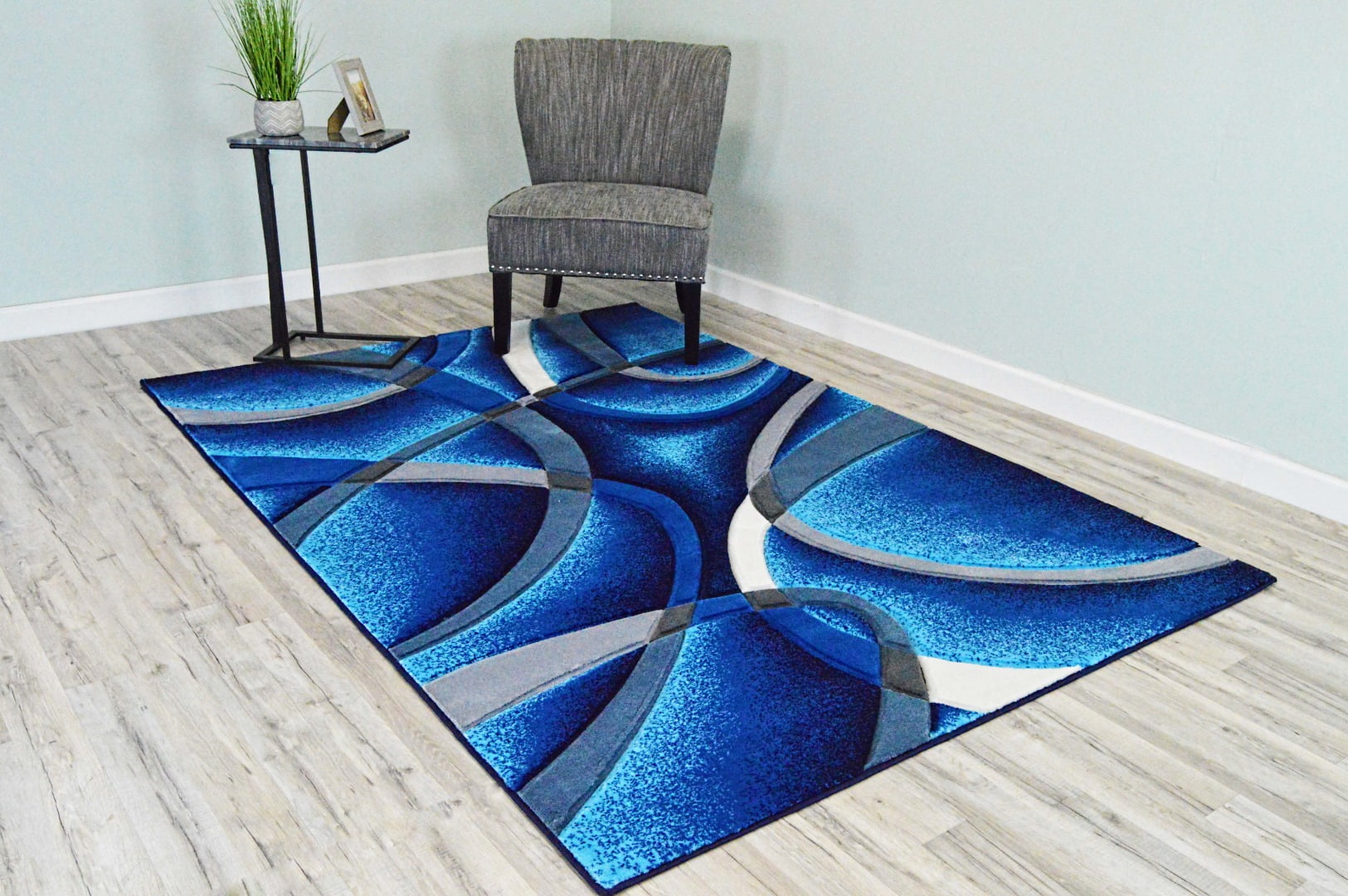Planet Rugs Premium 3D Thick Abstract Indoor Area Rug 2305 Ocean Blue 6 ...