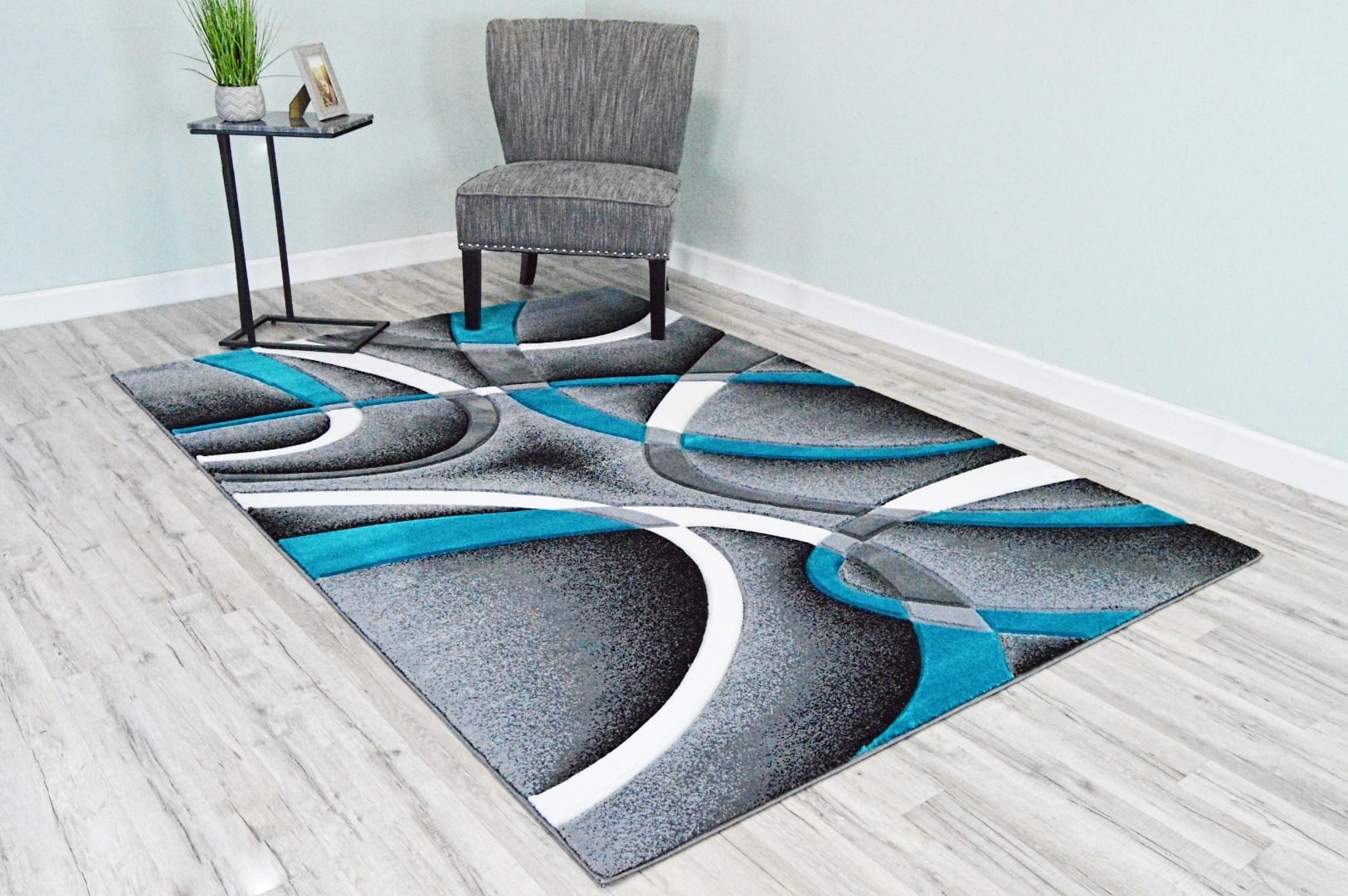 Planet Rugs Premium 3D Thick Abstract Indoor Area Rug 2305 Turquoise ...