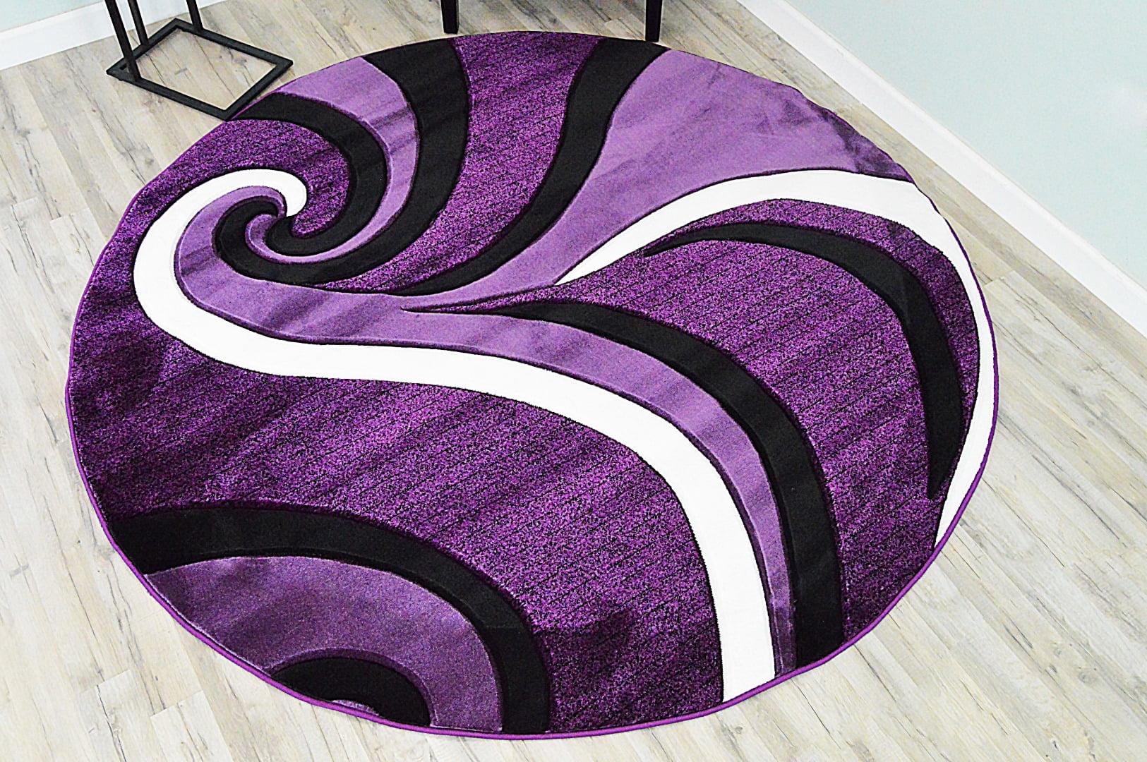 Planet Rugs Premium 3D Thick Abstract Indoor Area Rug 327 Purple 6'6 ...