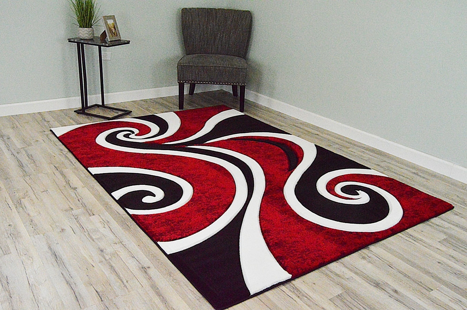 Planet Rugs Premium 3D Thick Abstract Indoor Area Rug 327 Red 4'x5'3 ...
