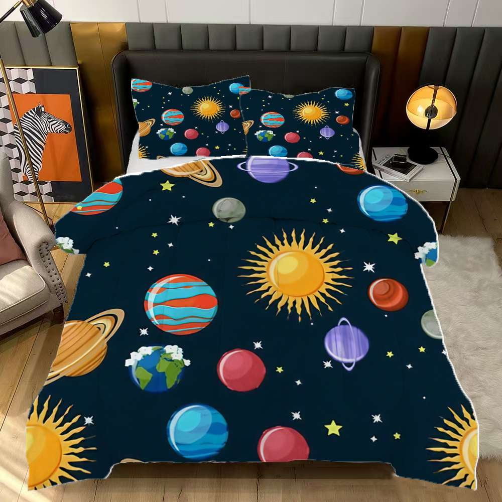 Planet Set Comforter Set Full Size Bedding Set For Travl Bedroom Decor ...
