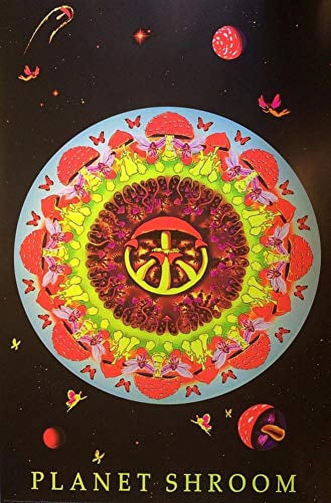 Planet Shroom - Laminated Non-Flocked Blacklight Reactive Poster 24.5 x ...