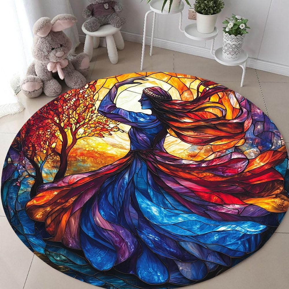 Planet Solar System Round Area Rug, educational space circle carpet for ...