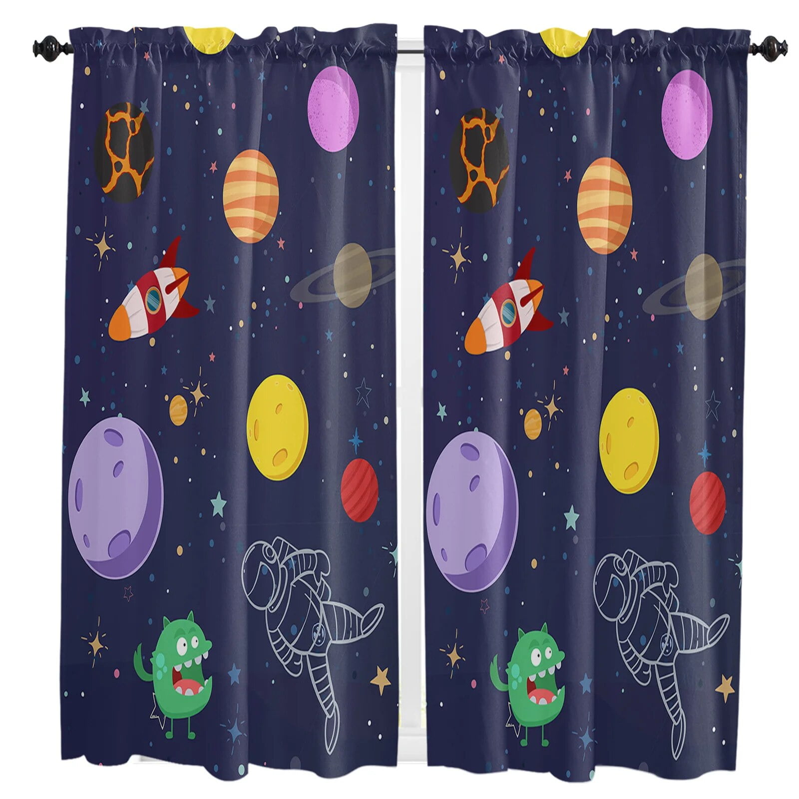 Planet Solar System Space Alien Window Curtains for Living Room the ...