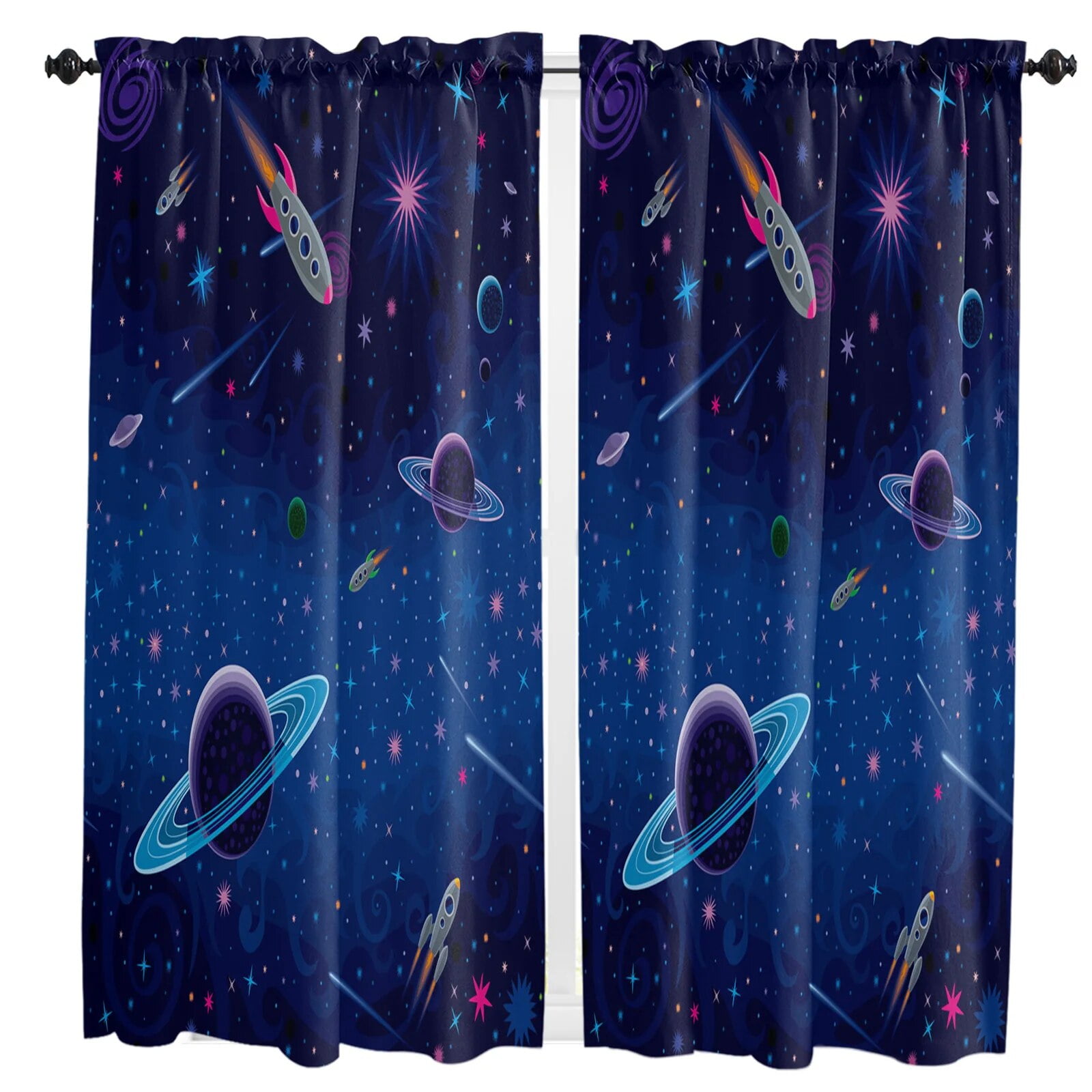 Planet Solar System Space Alien Window Curtains for Living Room the ...