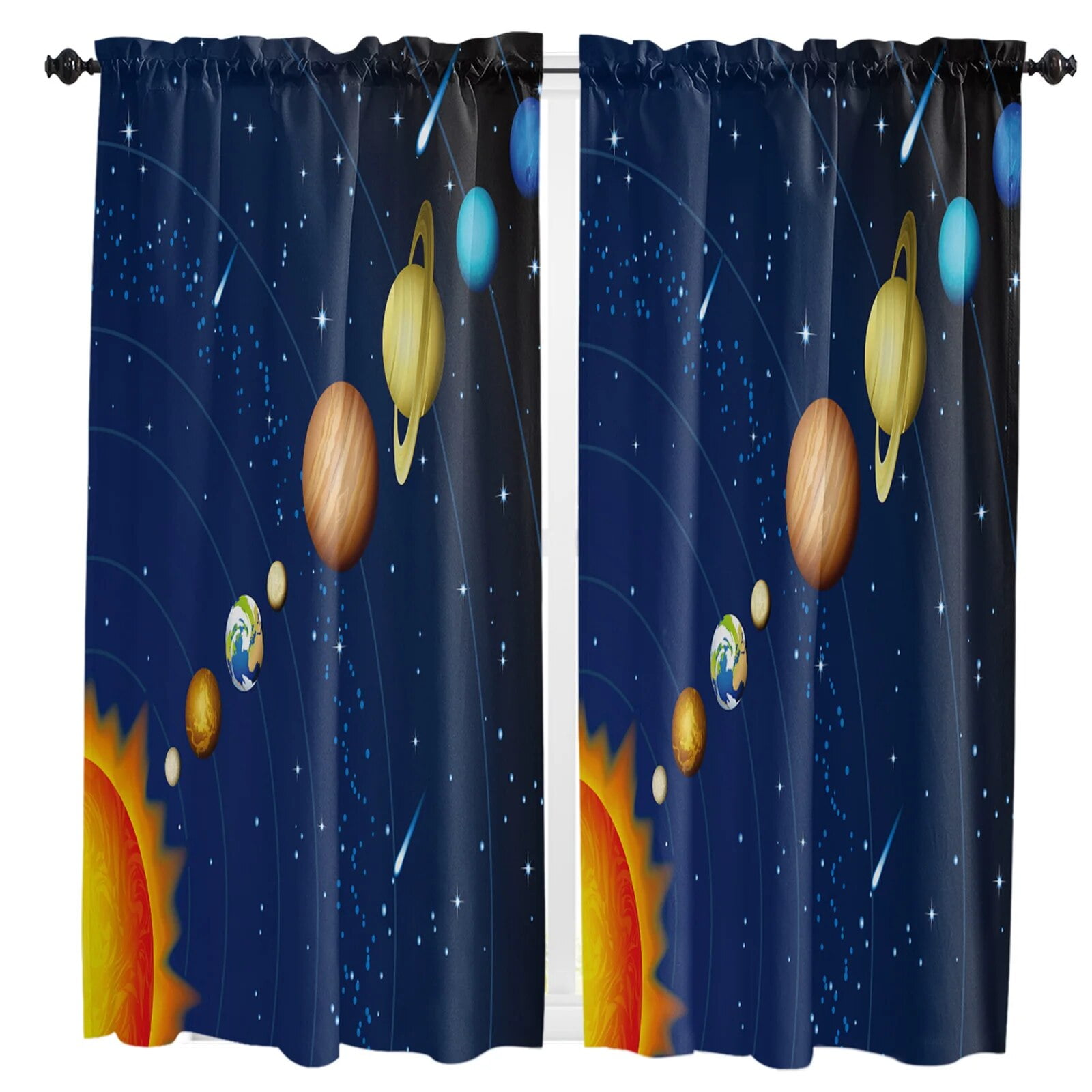 Planet Solar System Space Alien Window Curtains for Living Room the ...