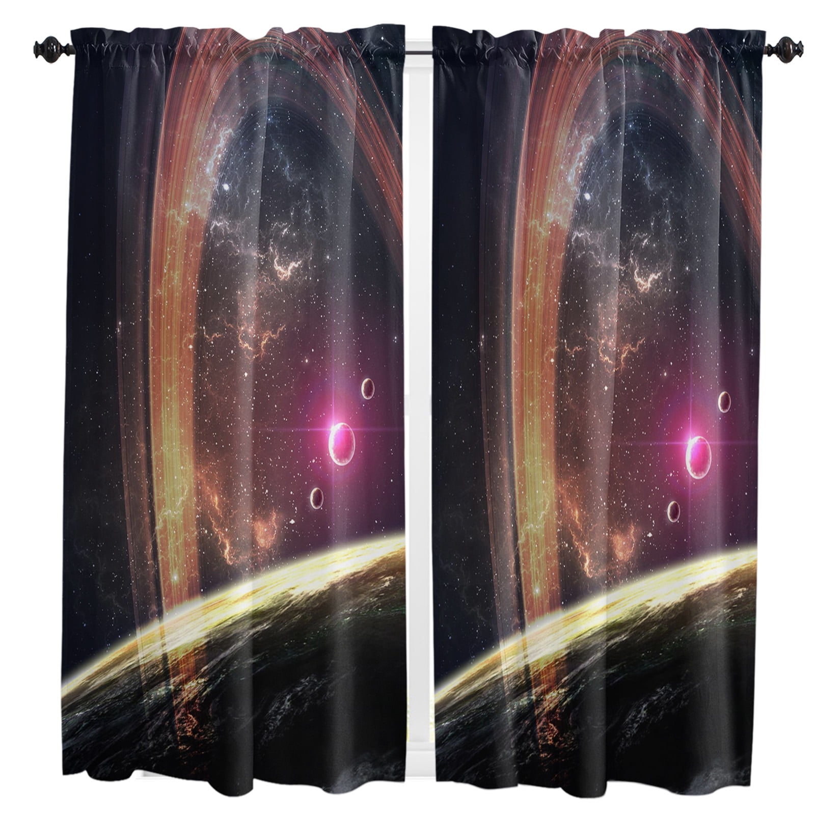 Planet Solar System Space Alien Window Curtains for Living Room the ...