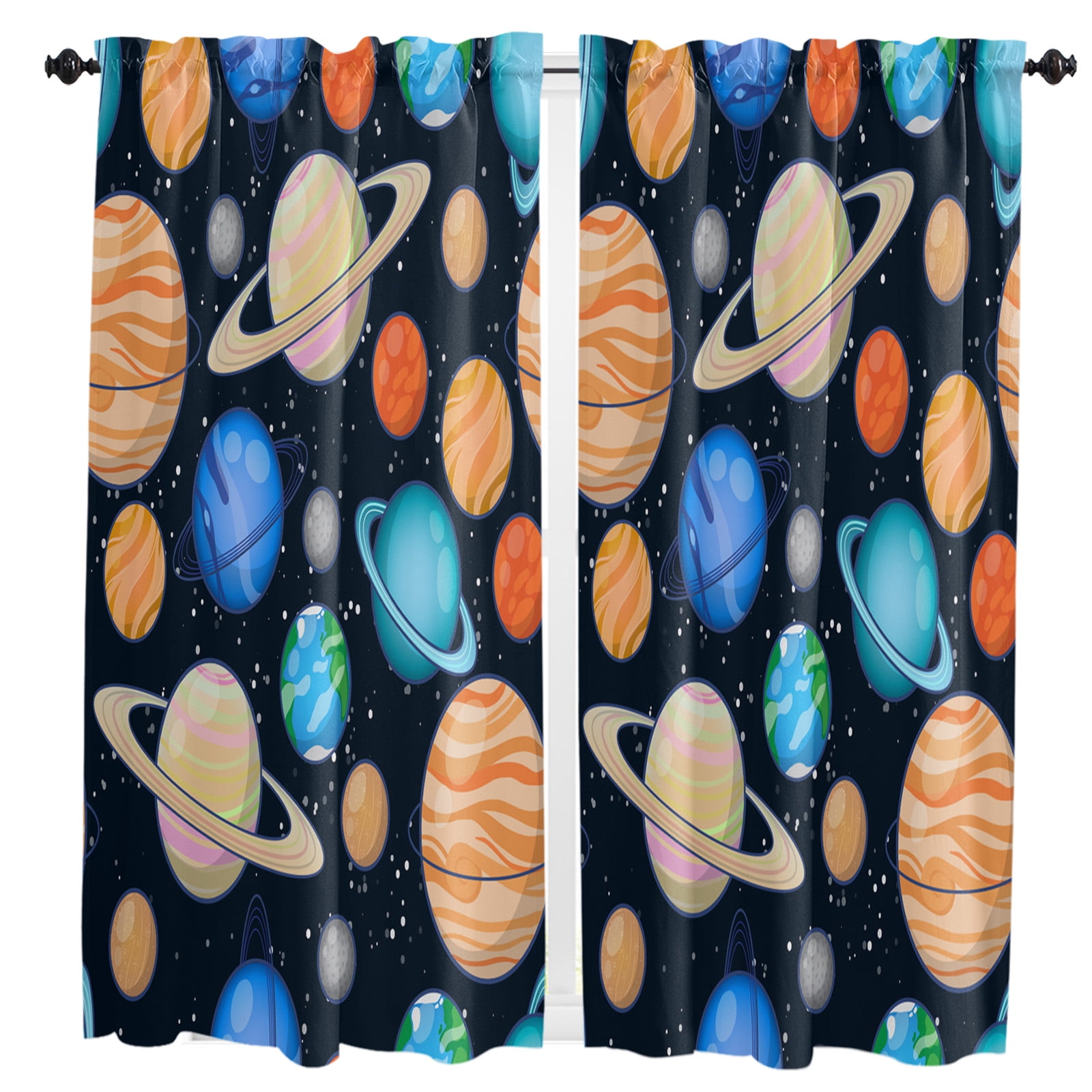 Planet Solar System Space Alien Window Curtains for Living Room the ...