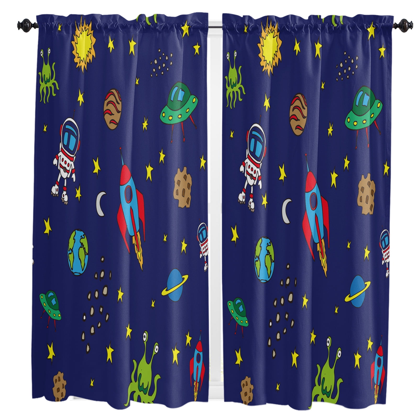 Planet Solar System Space Alien Window Curtains for Living Room the ...