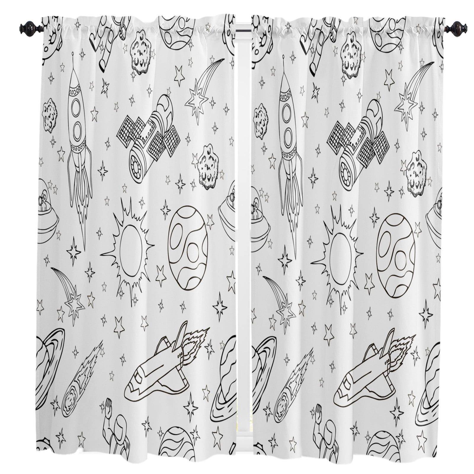 Planet Solar System Space Alien Window Curtains for Living Room the ...