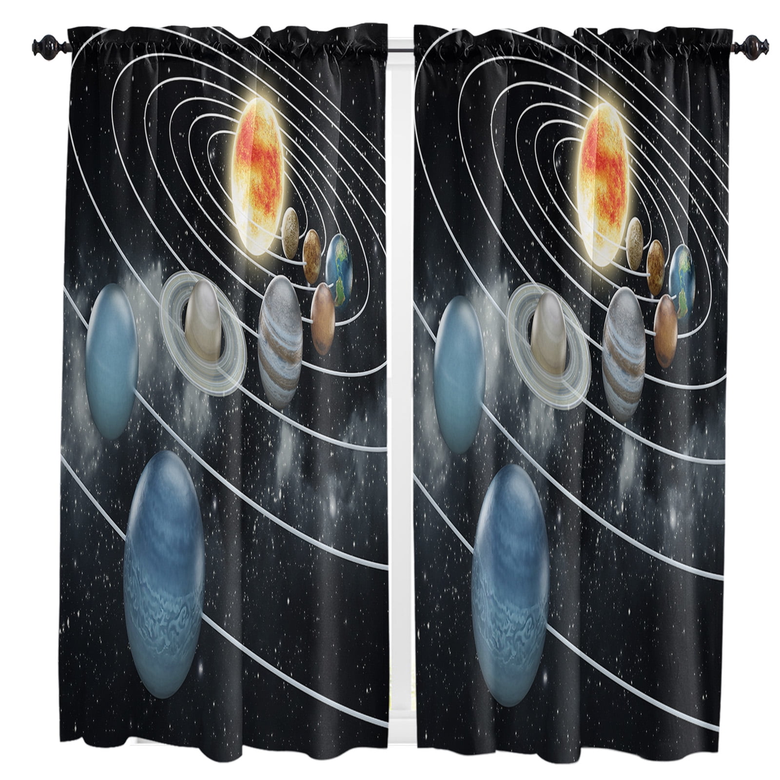 Planet Solar System Space Alien Window Curtains for Living Room the ...