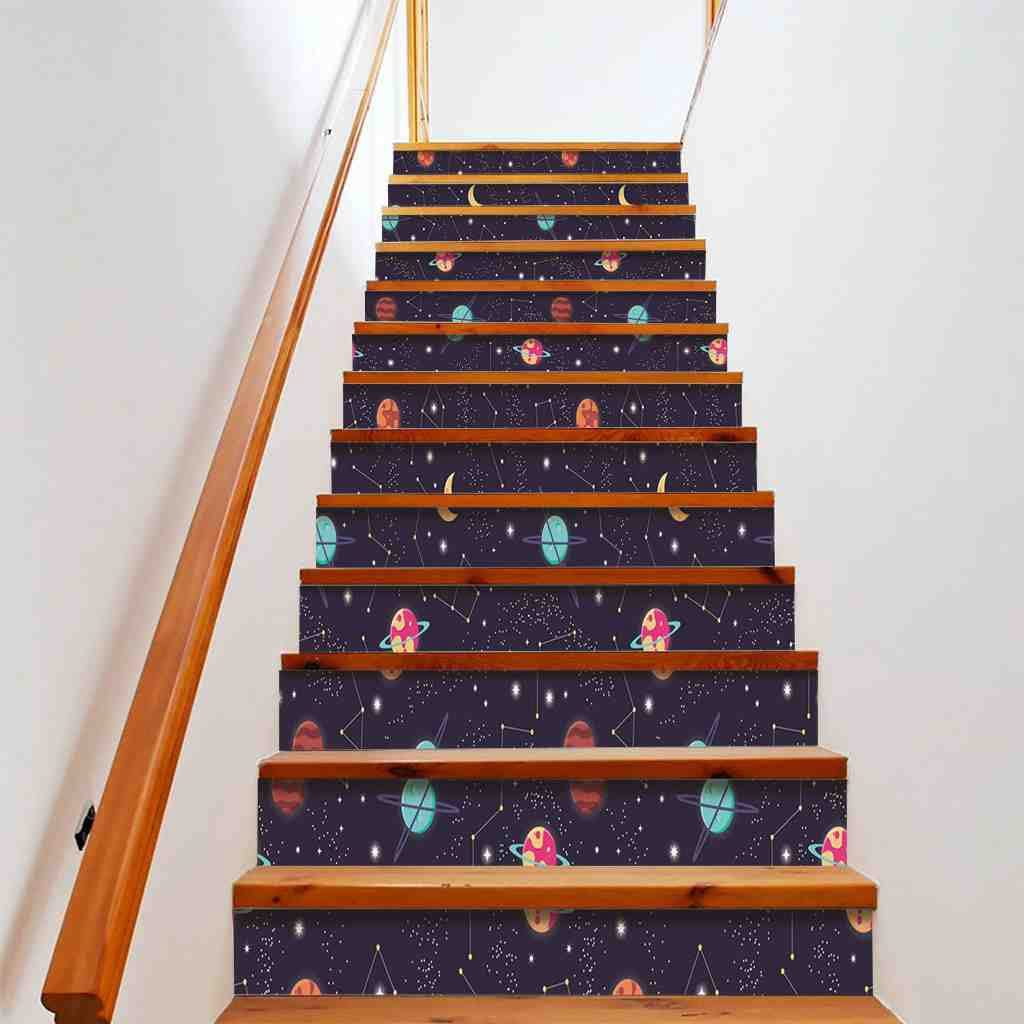 Planet Stair Stickers Universe Solar System Staircase Riser Decals ...