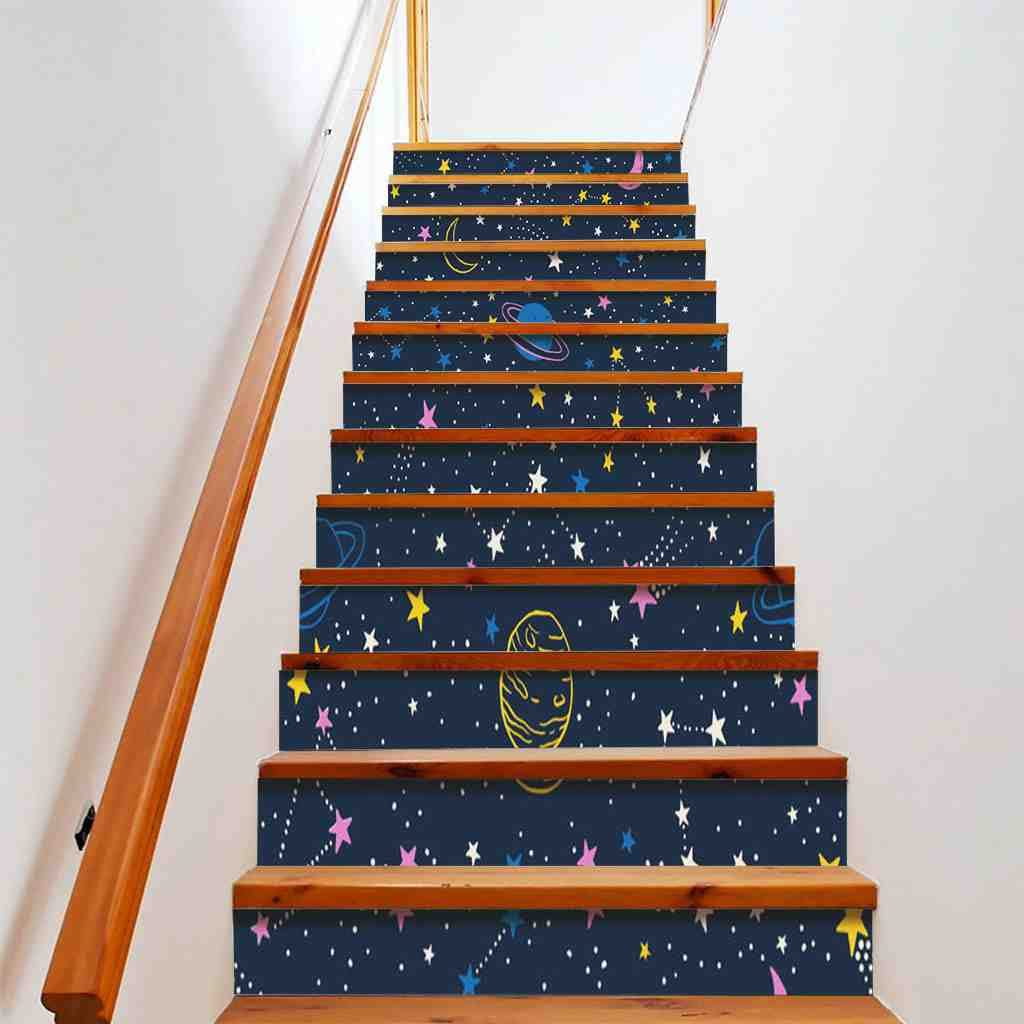 Planet Stair Stickers Universe Solar System Staircase Riser Decals ...