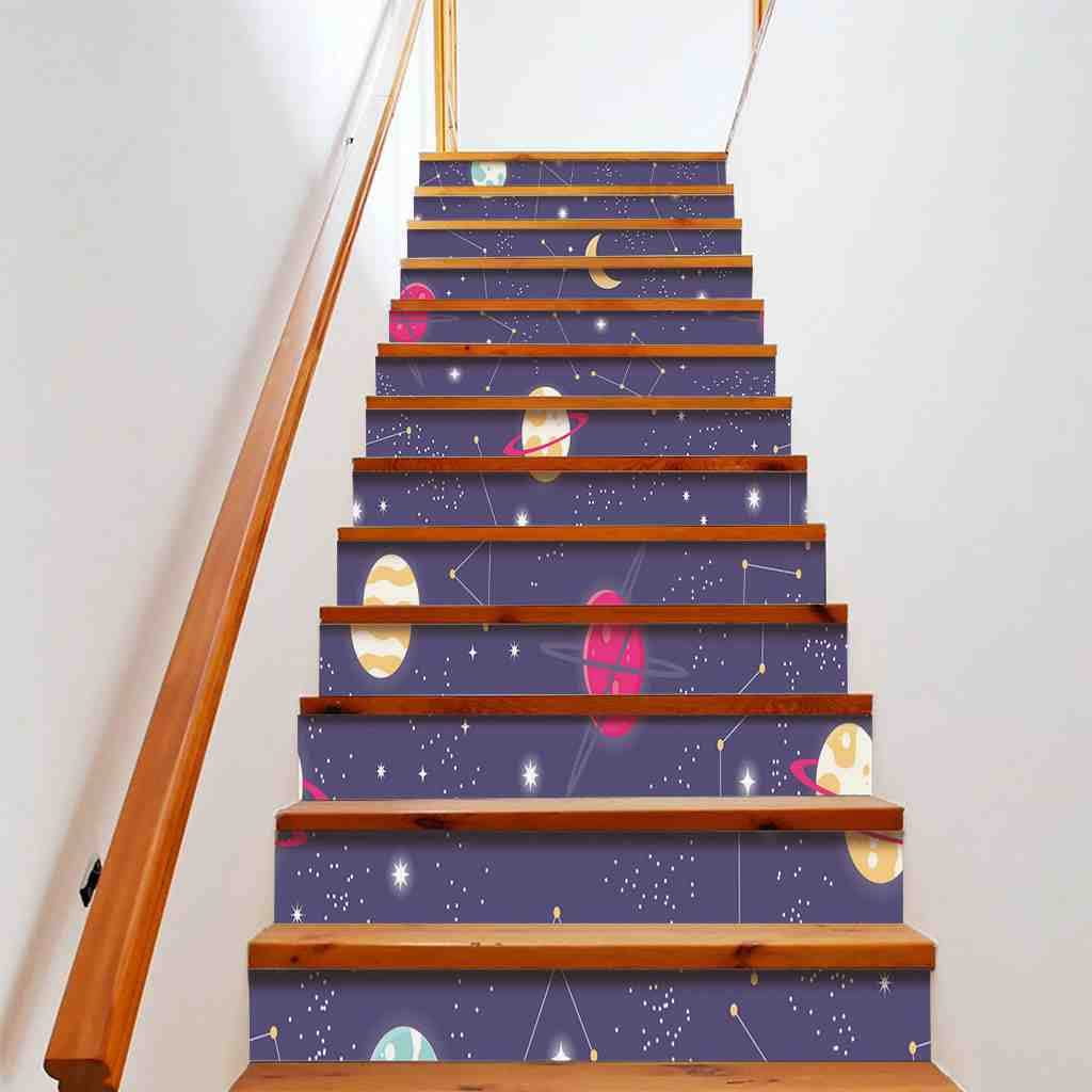 Planet Stair Stickers Universe Solar System Staircase Riser Decals ...