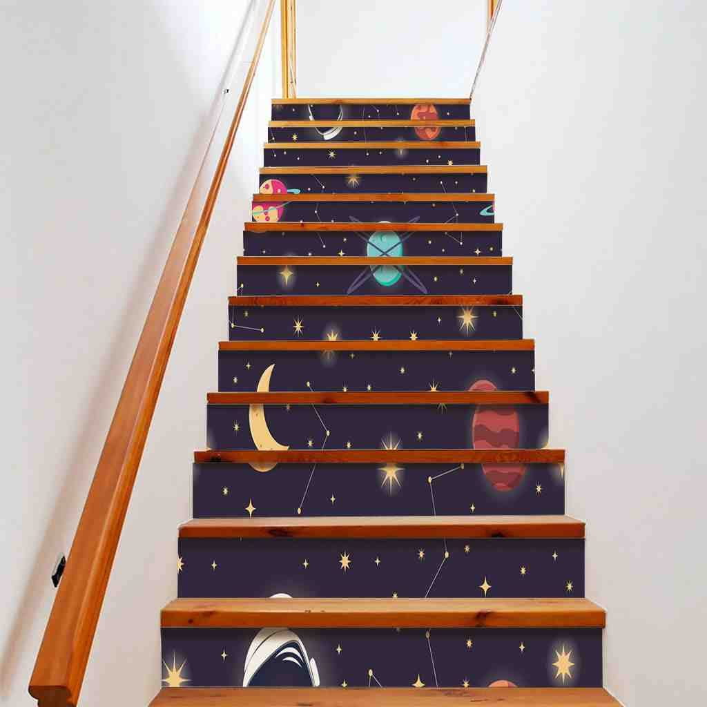 Planet Stair Stickers Universe Solar System Staircase Riser Decals ...