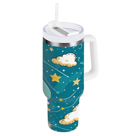 Planet Star Cloud Tumbler with Handle and Straw Lid 30 oz Insulated ...