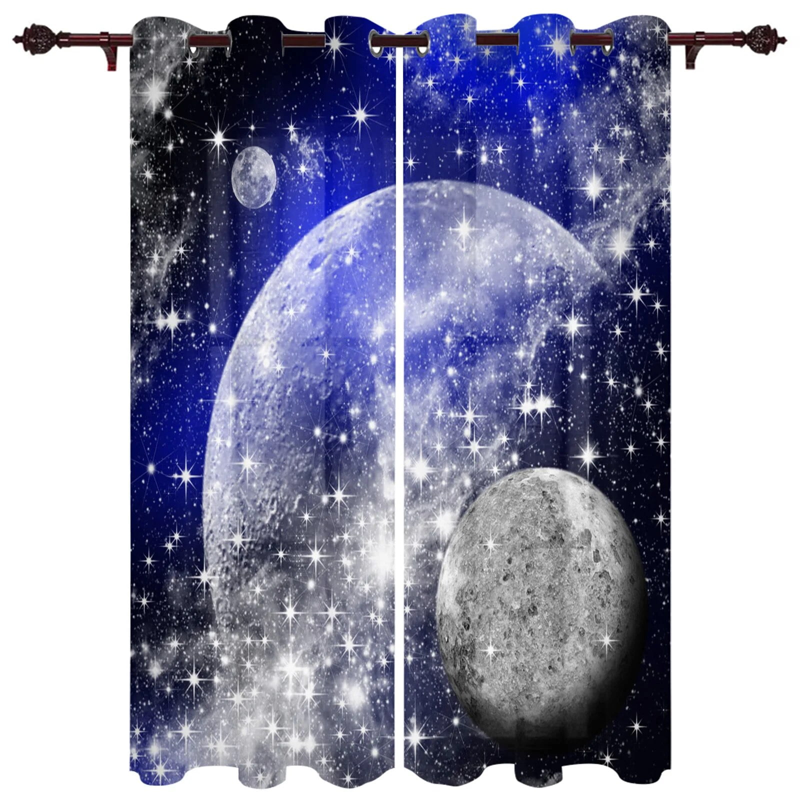 Planet Starry Sky Dream Pattern Living Room Curtains Polyester Used In ...