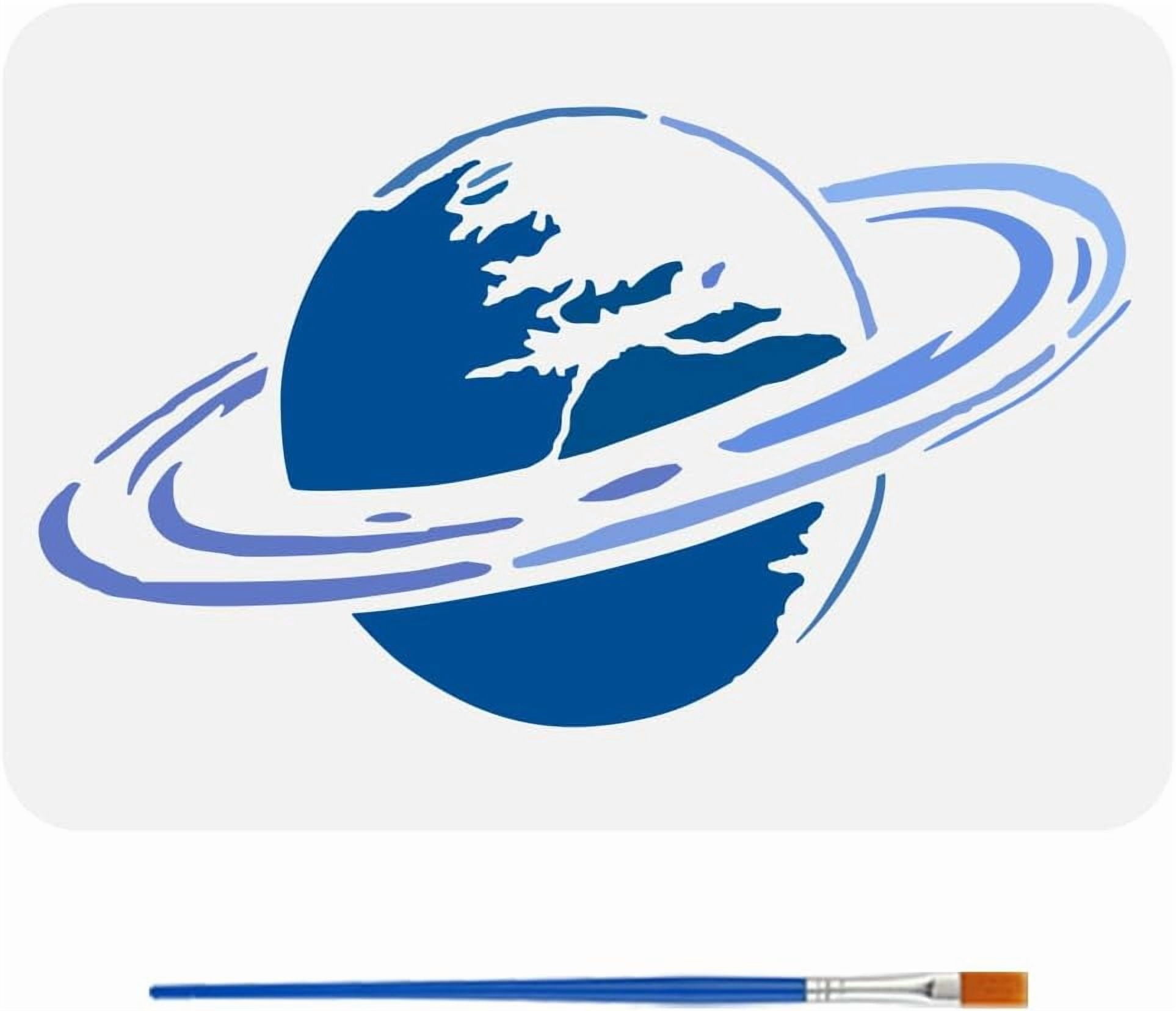 Planet Stencil with a Paint Brush 11.7x8.3Inch Reusable Neptune Stencil ...
