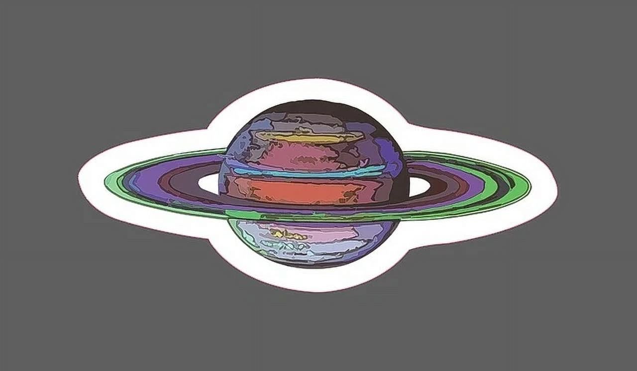 Planet Sticker Saturn Rings Waterproof Sticker Phone Decal Water Bottle ...