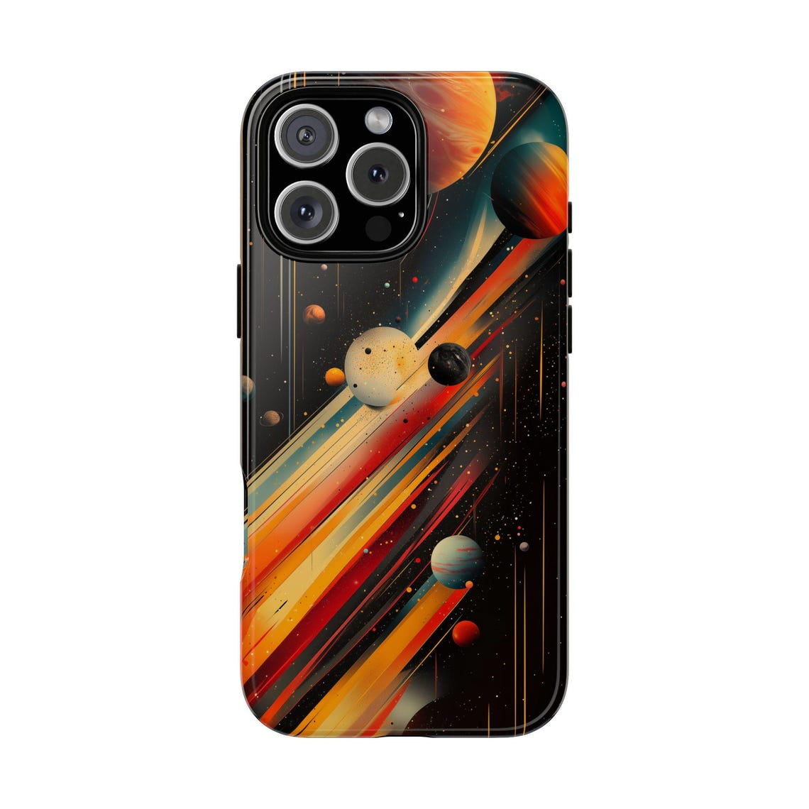 Planet Streaks Sphere Pattern Phone Case Cosmic Wave Art for iPhone 17 ...