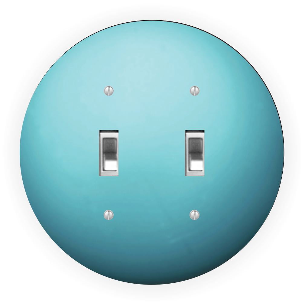 Planet Uranus Design - Round Light Switch Plate Cover - Double Toggle ...