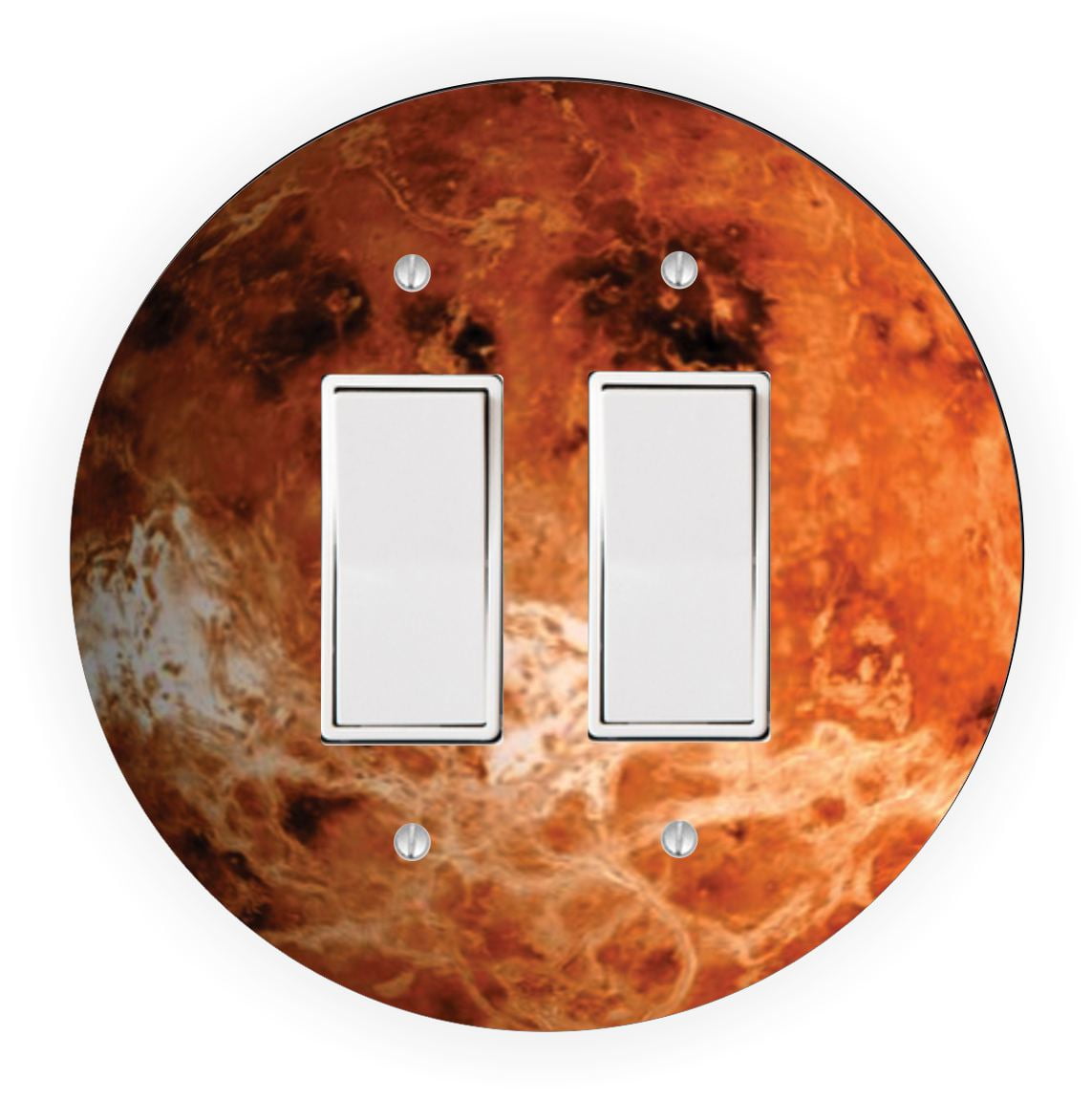 Planet Venus Design - Round Light Switch Plate Cover - Double Rocker ...